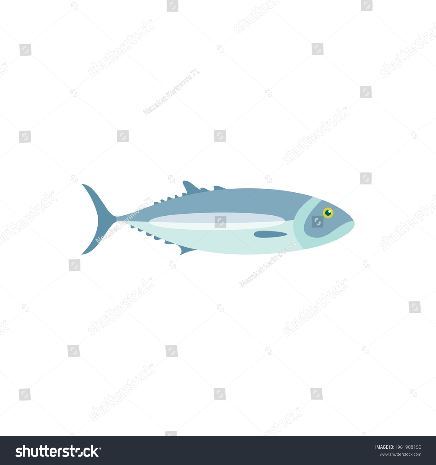 Tuna Fish Cartoon Vector On White Stock Vector (Royalty Free ...