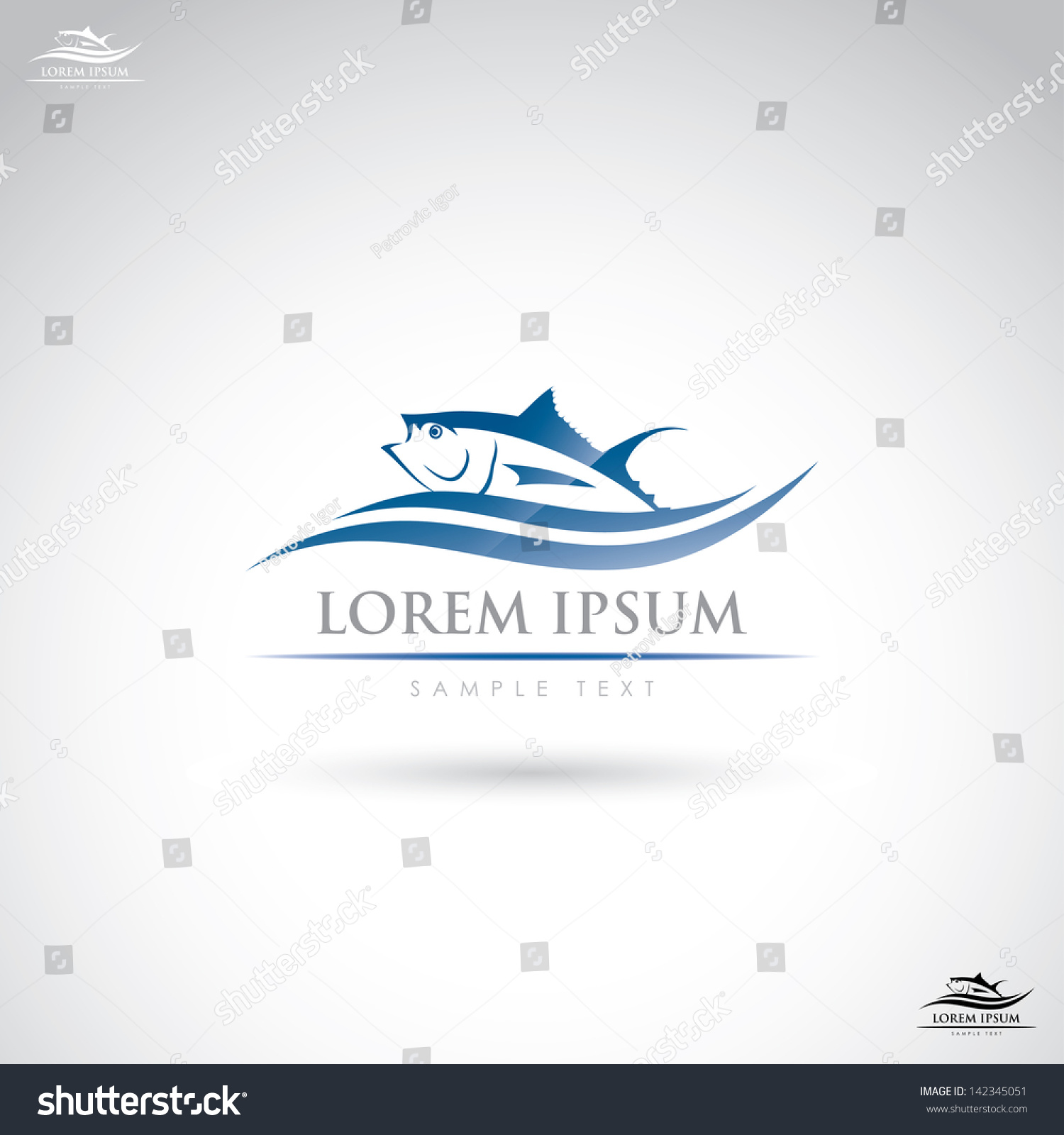 Etiqueta del pez atún - ilustración: vector de stock (libre de regalías ...