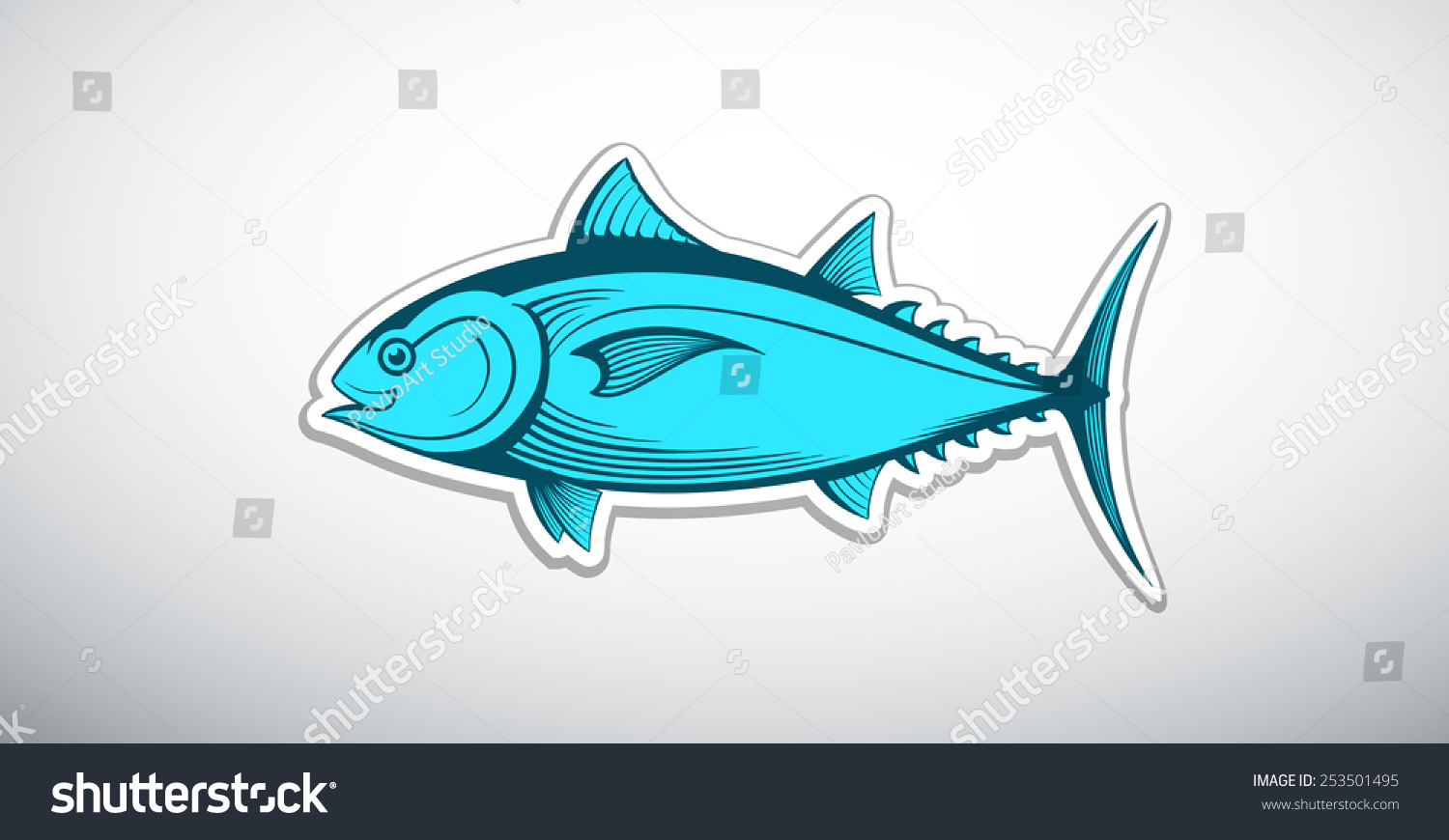 Tuna Fish Outline Vector Illustration: เวกเตอร์สต็อก (ปลอดค่าลิขสิทธิ์ ...
