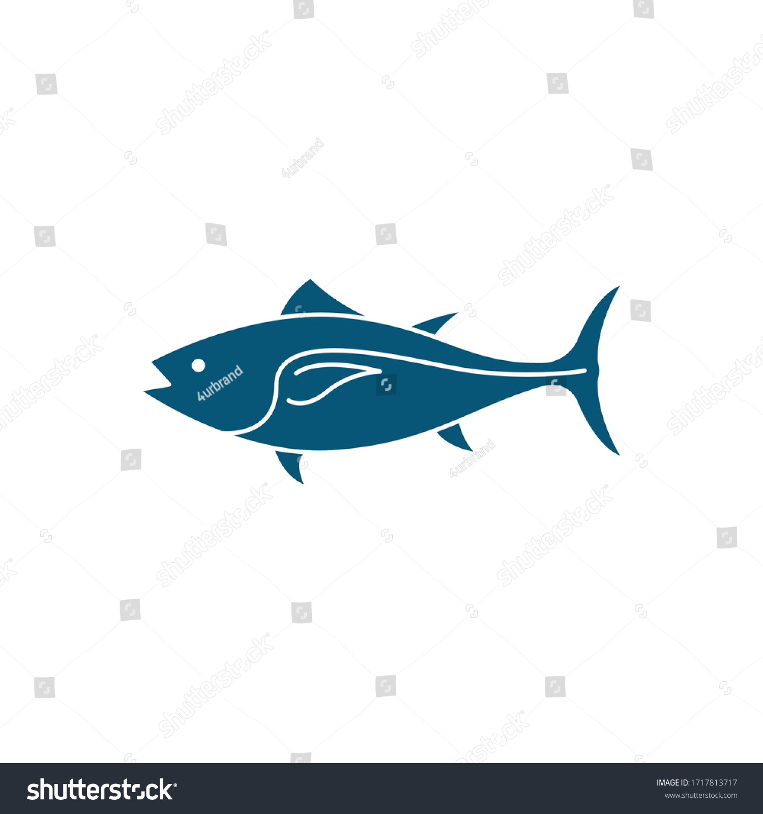 Vektor Stok Tuna Icon Logo Flat Vector Illustration (Tanpa Royalti ...