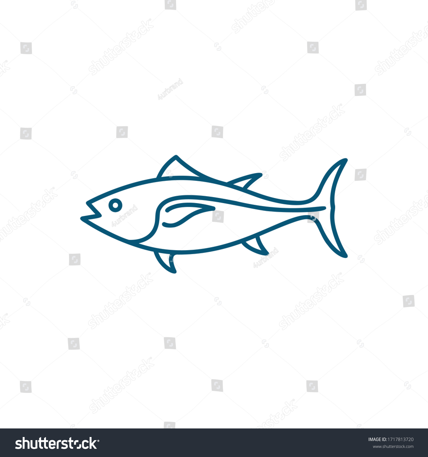 Tuna Icon Logo Flat Vector Illustration Stock Vector (Royalty Free ...
