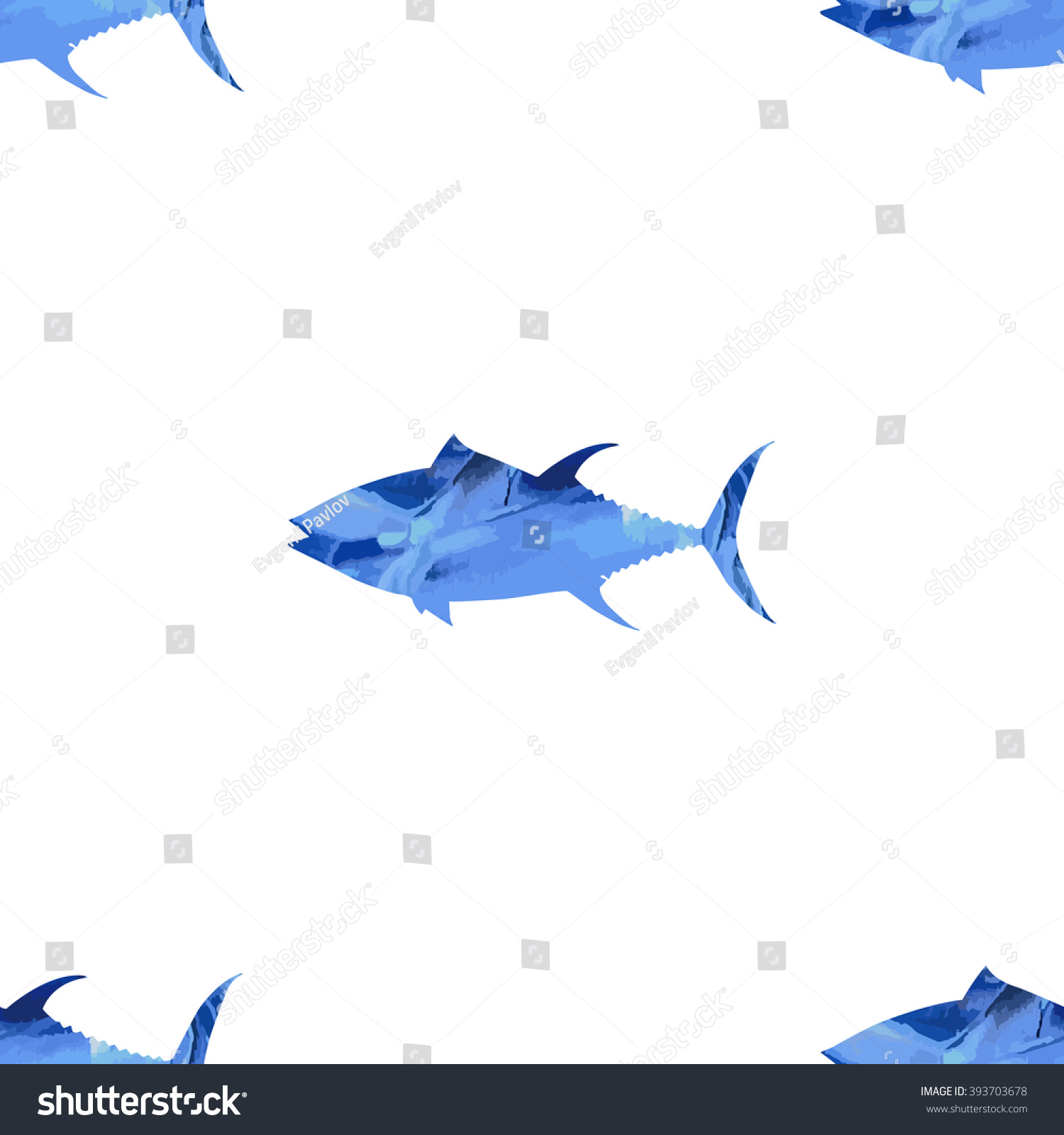 Tuna Seamless Pattern Vector Illustration Stock Vector (Royalty Free ...