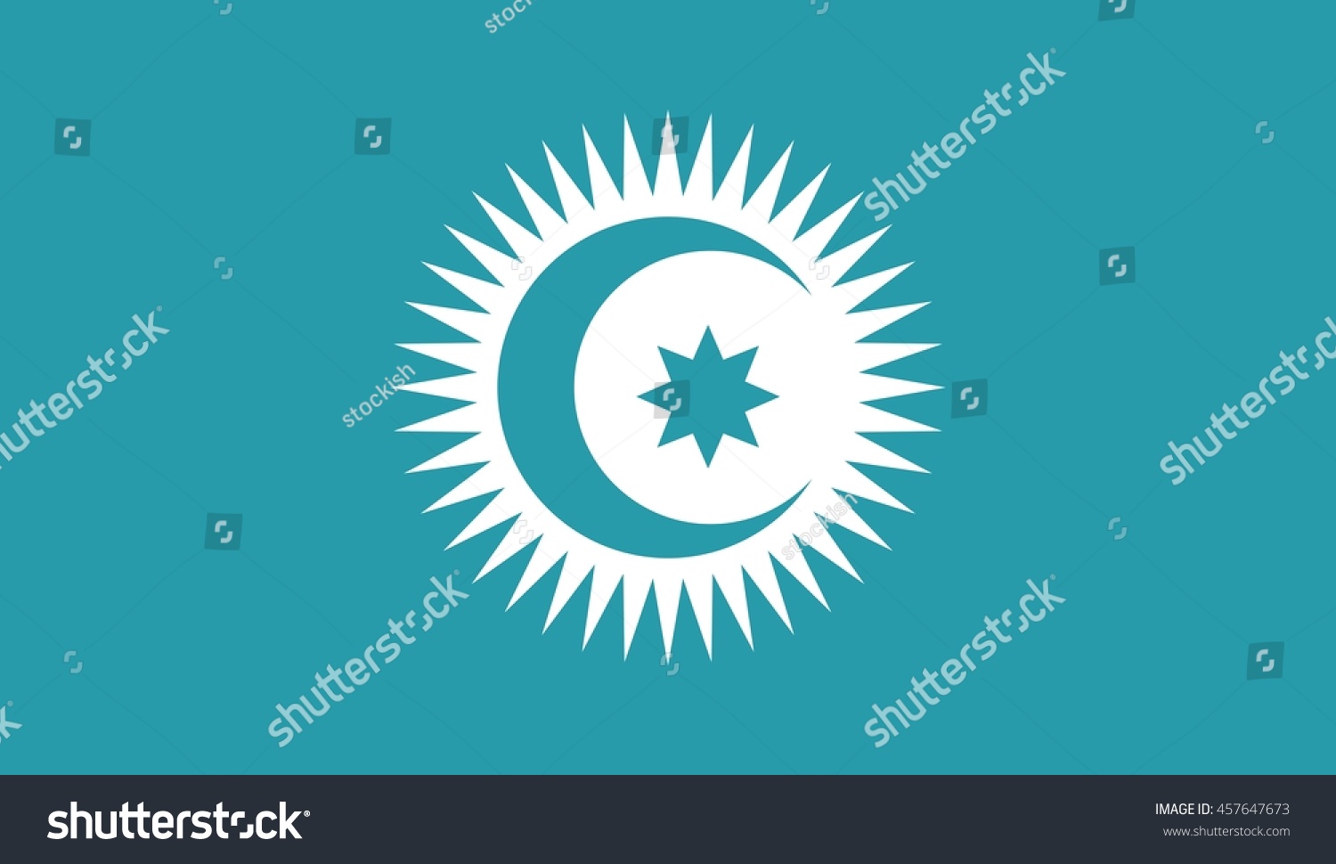 Turkestan Flag Stock Vector (Royalty Free) 457647673
