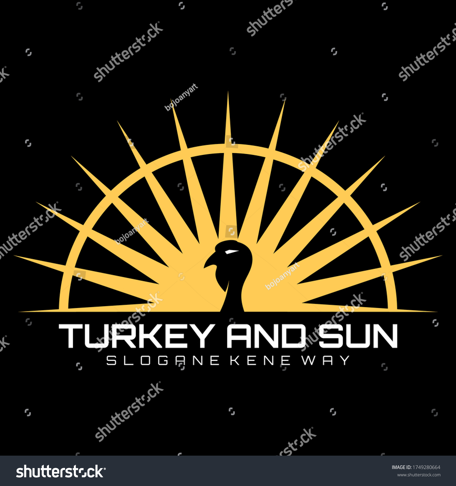 Turkey Sun Logo Design Vector Stock Vector (Royalty Free) 1749280664 ...