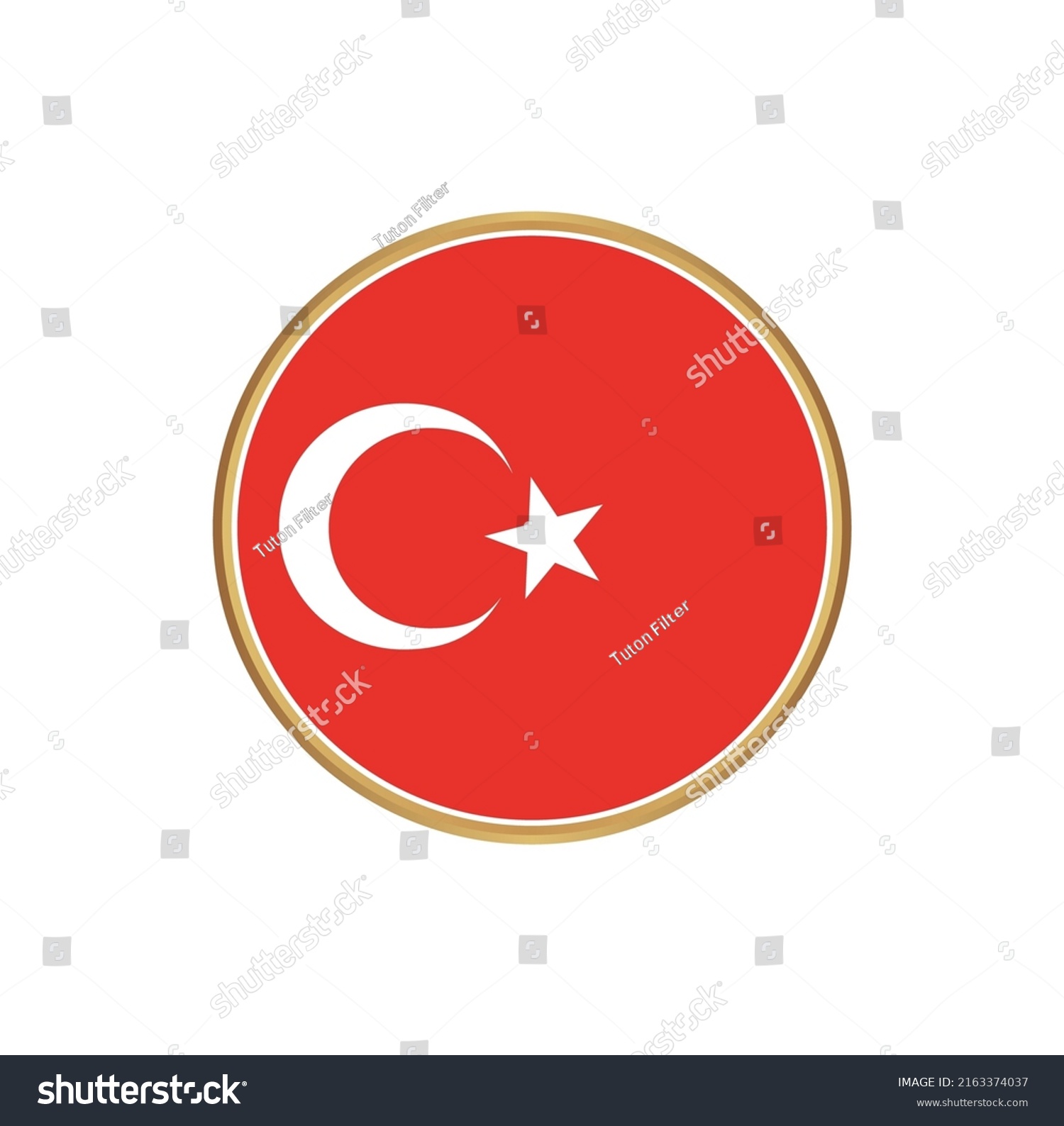 Turkey Flag Circle Frame National Flag Stock Vector (Royalty Free ...
