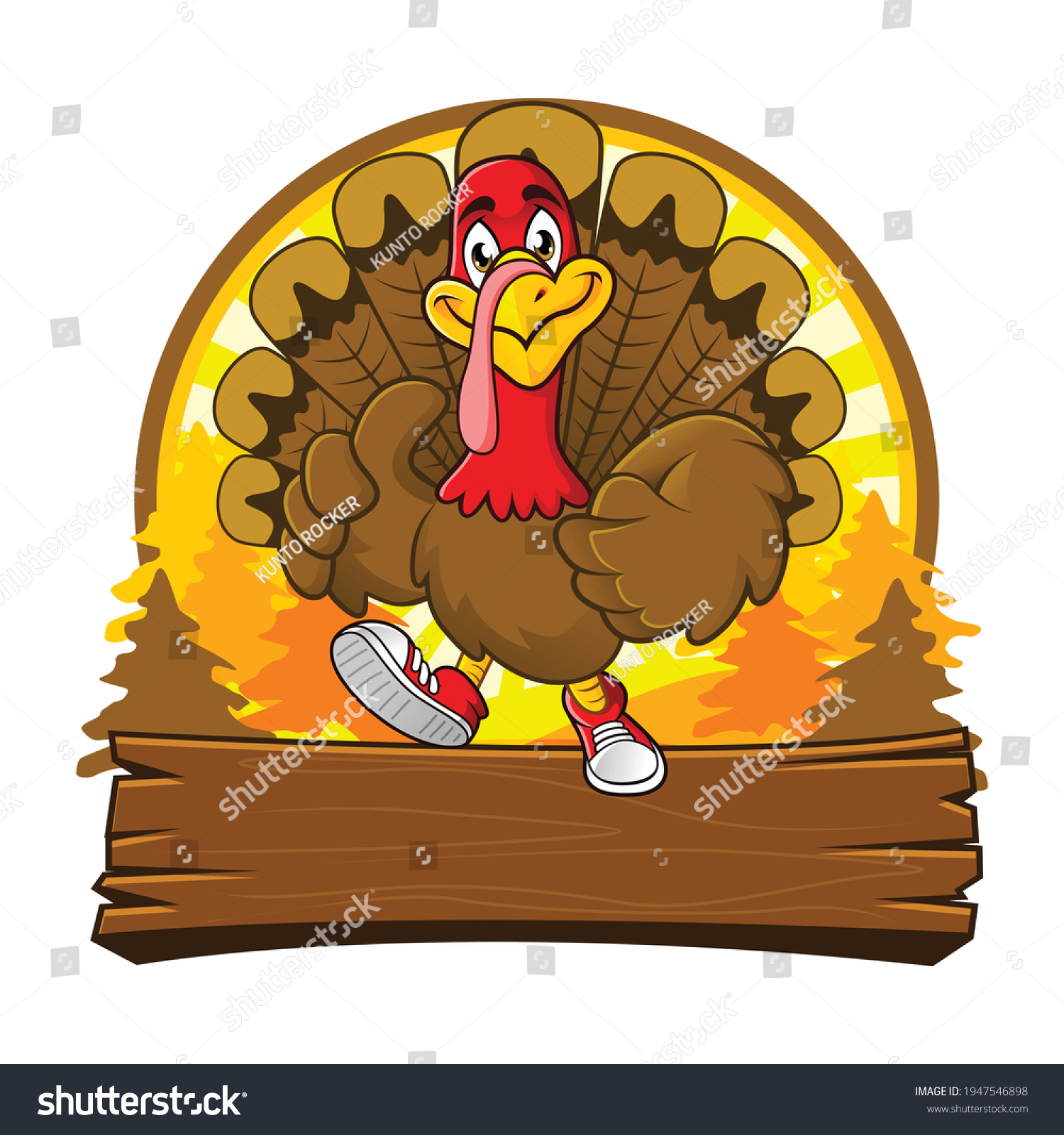 Turkey Logo Design Front View Stock Vector (Royalty Free) 1947546898