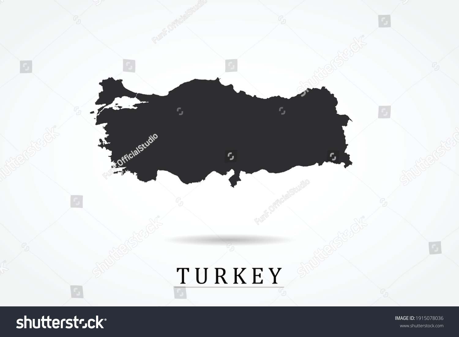 Turkey Map On White Background Vector Stock Vector (Royalty Free ...