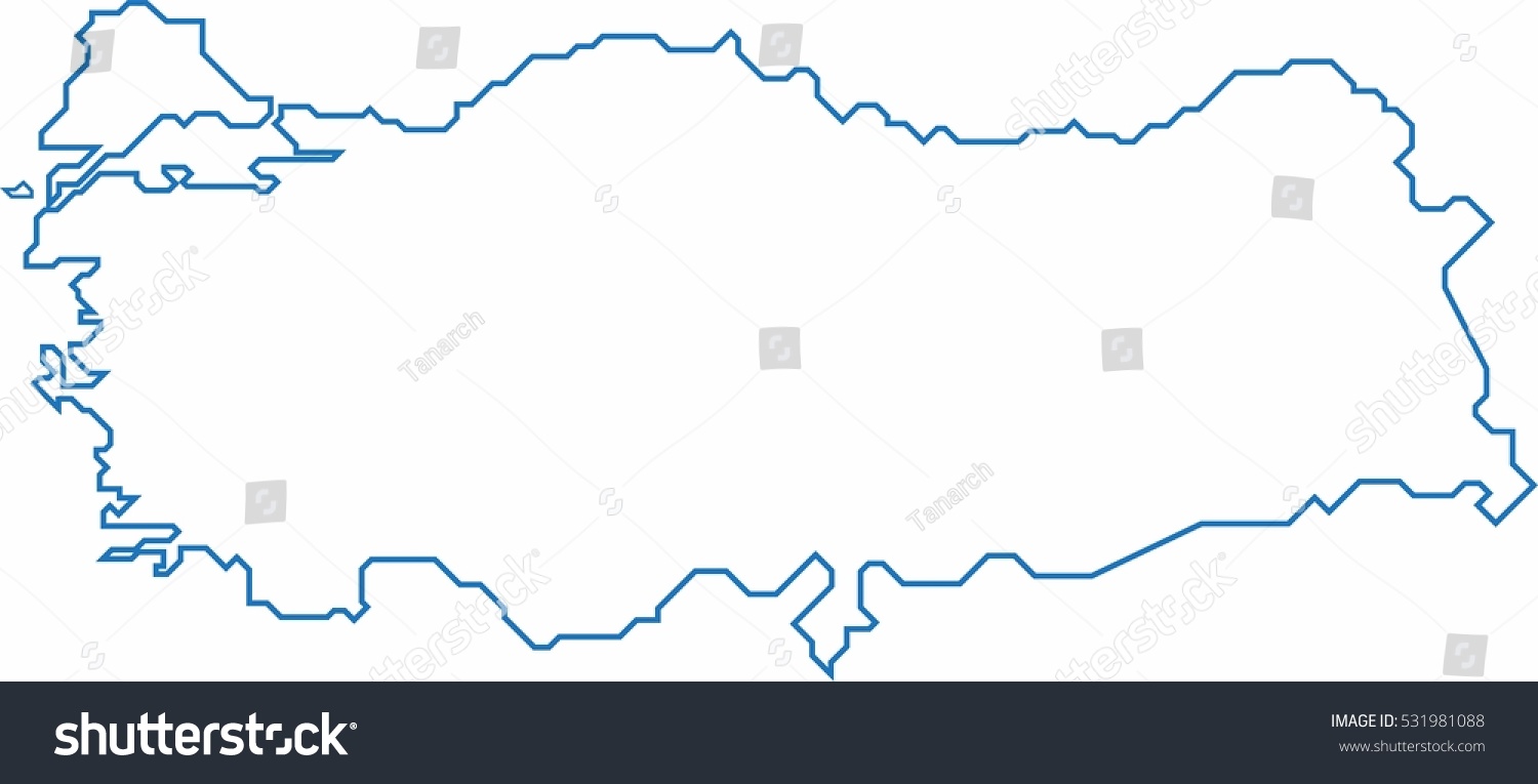 Turkey Outline Map Vector Illustration Stock Vector (Royalty Free ...