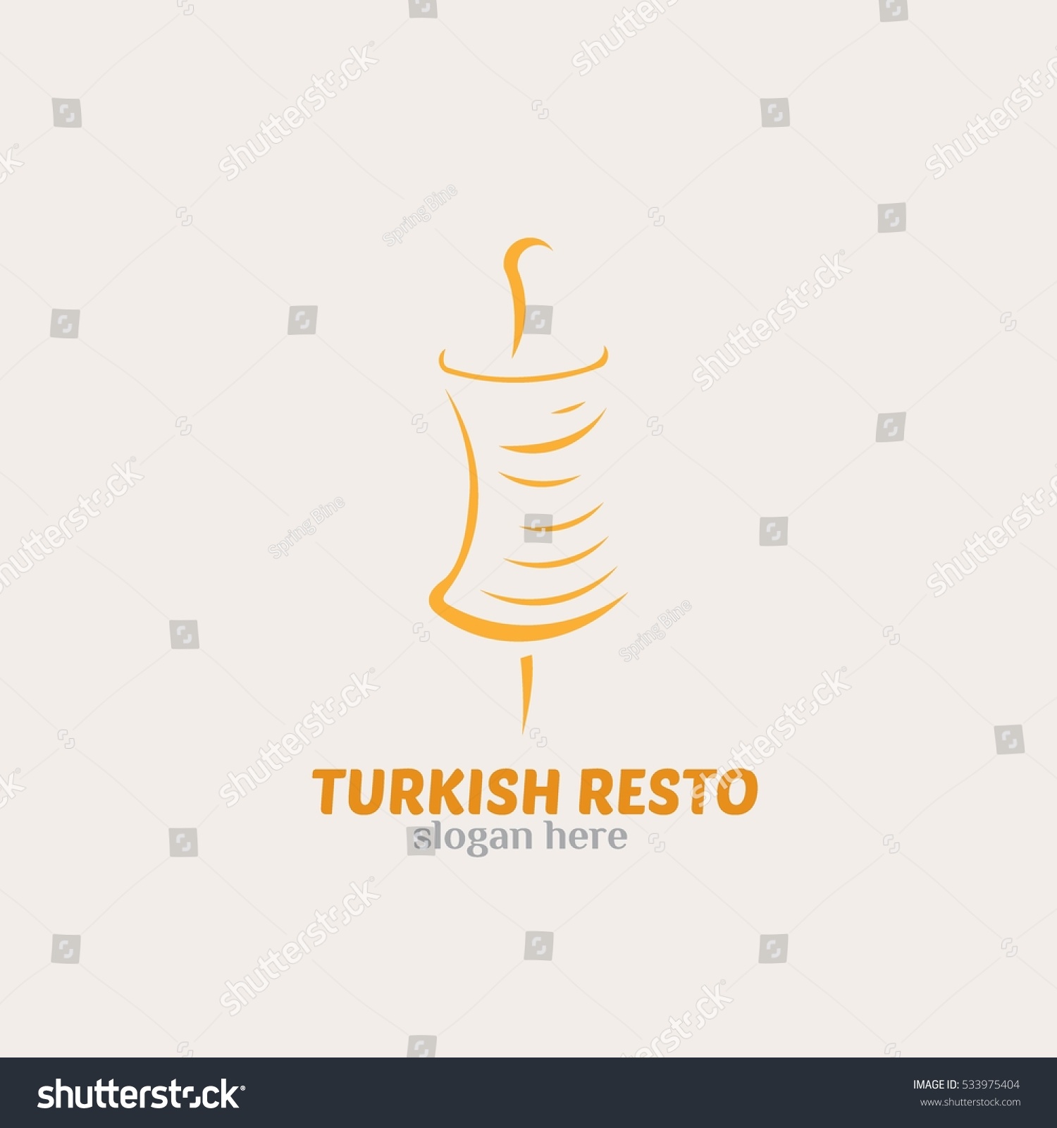 Turkish Restaurant Logo Design Template Vector Stock Vector (Royalty ...