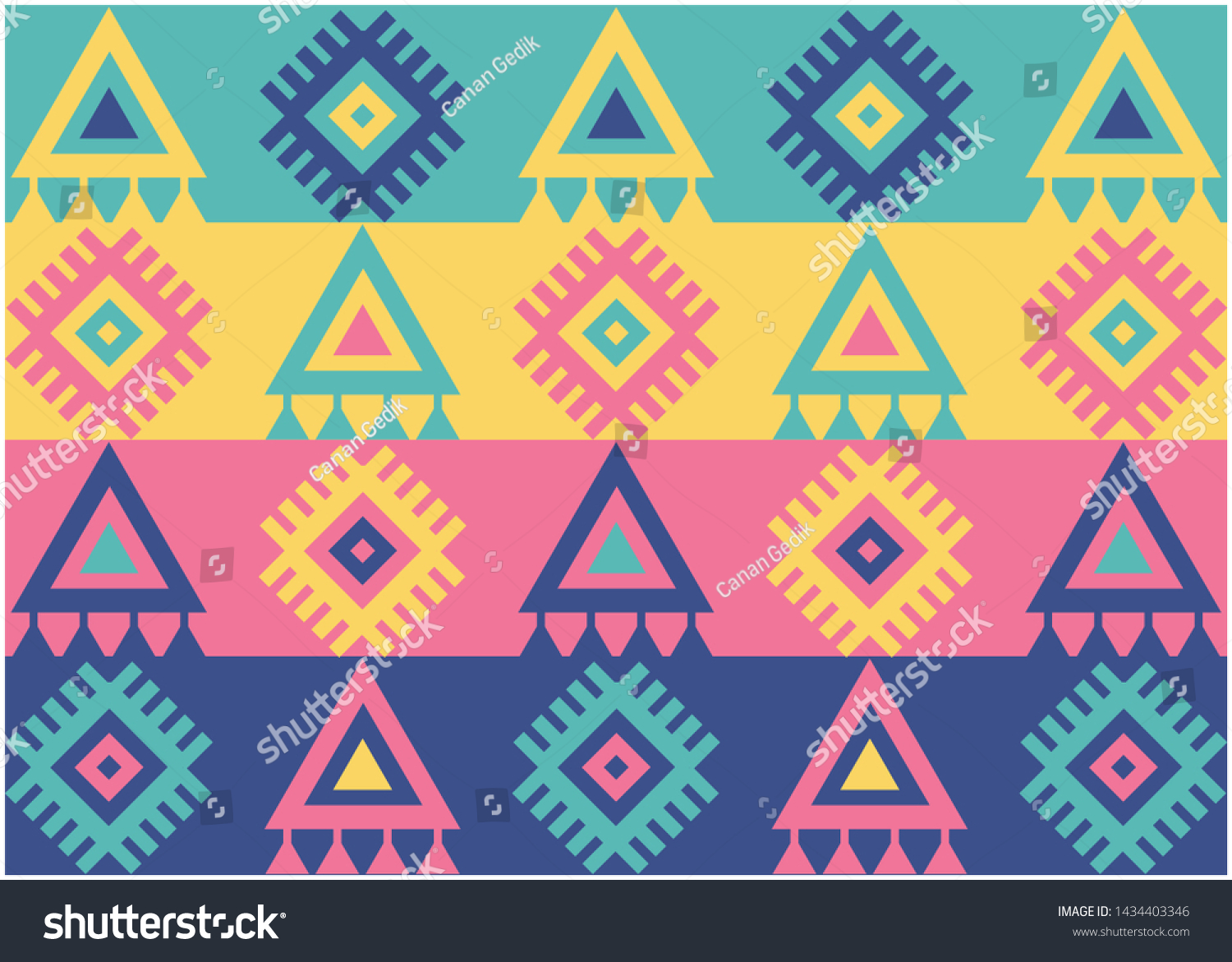 Turkish Symbols Pattern Rug Vector Stock Vector (Royalty Free) 1434403346
