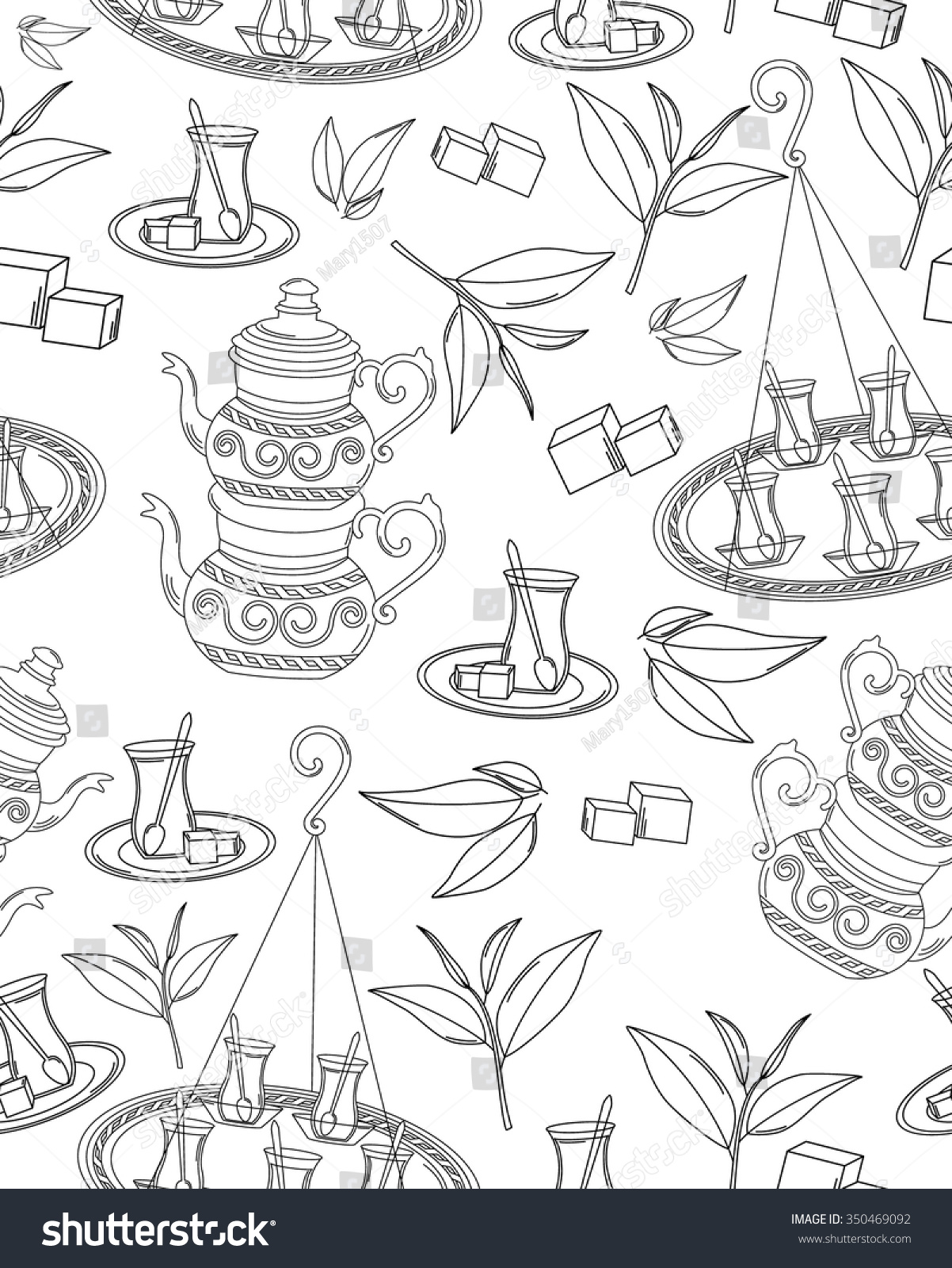 Turkish Tea Vector Seamless Texture Tea Stock Vector (Royalty Free ...