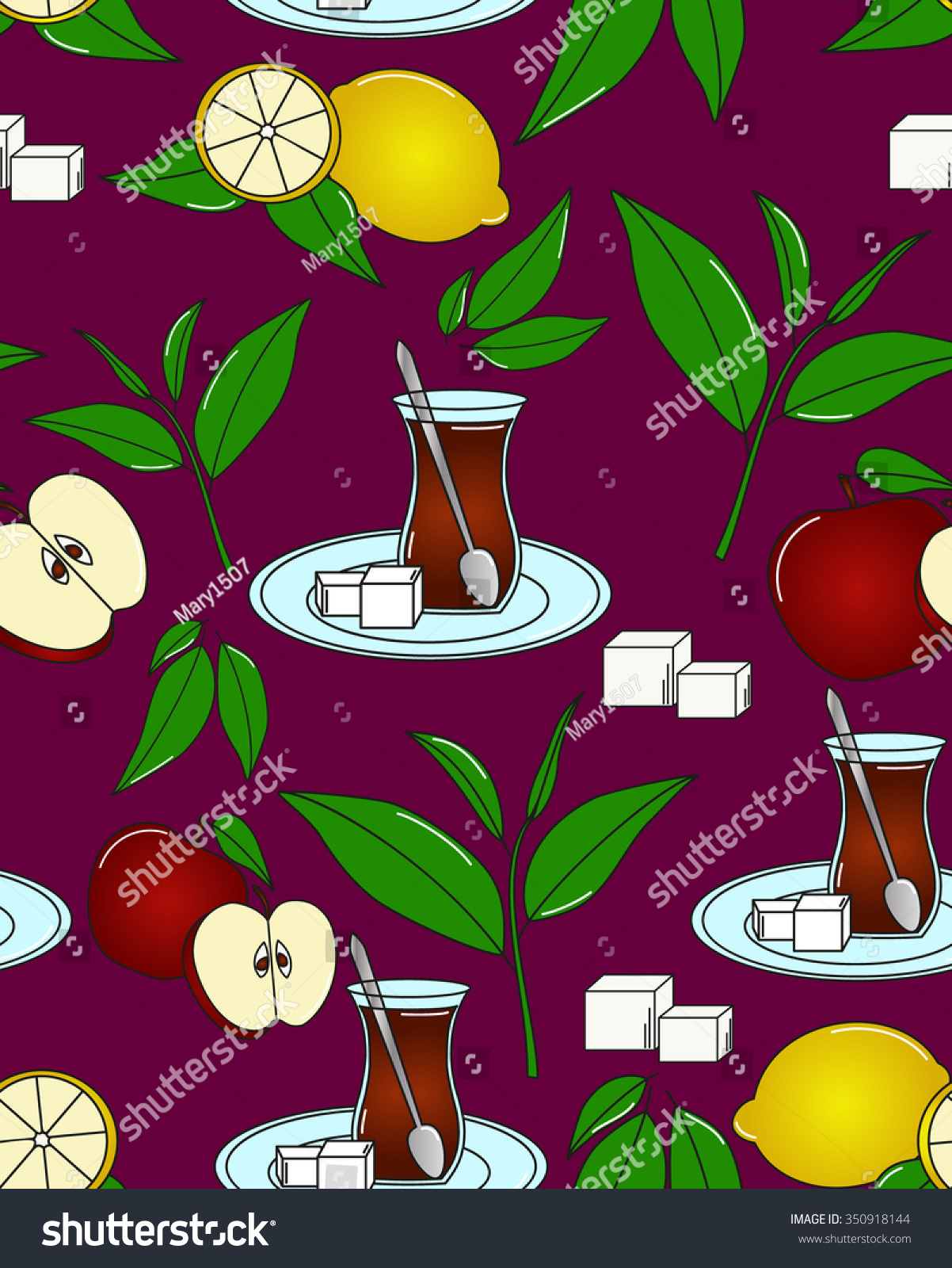 Turkish Tea Vector Seamless Texture Tea Stock Vector (Royalty Free ...
