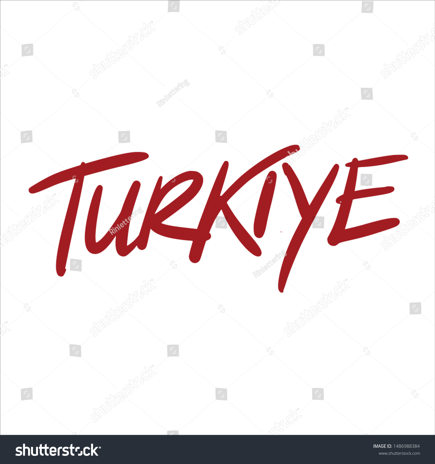 Turkiye Text Red Logotype Vector Illustration Stock Vector (Royalty ...