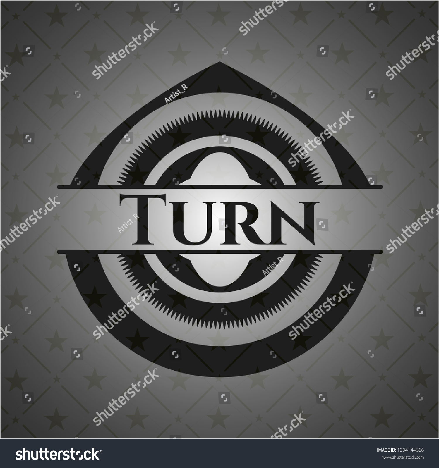 Turn Dark Emblem Stock Vector (Royalty Free) 1204144666 | Shutterstock