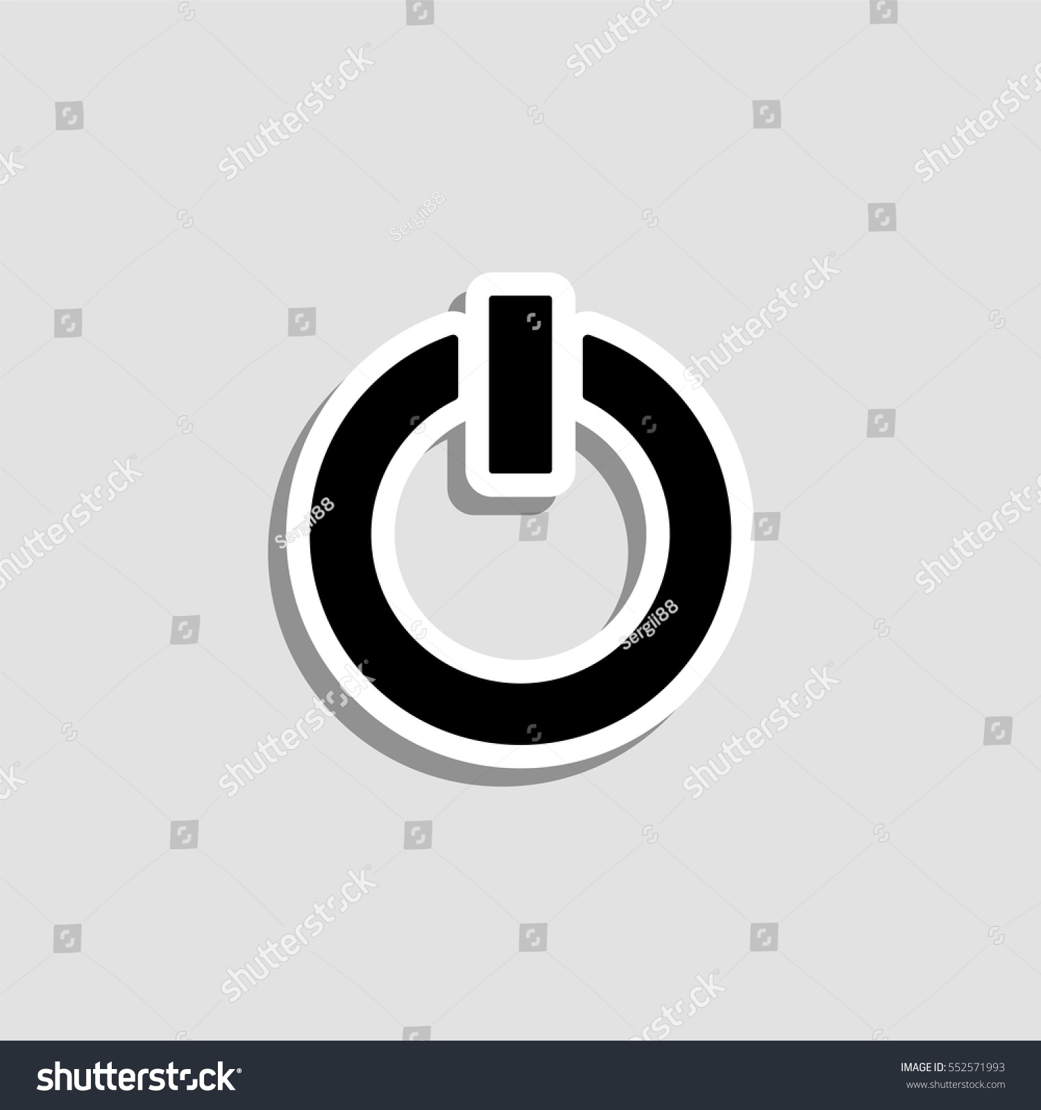 Turn Off Icon Vector Sticker Stock Vector (Royalty Free) 552571993 ...