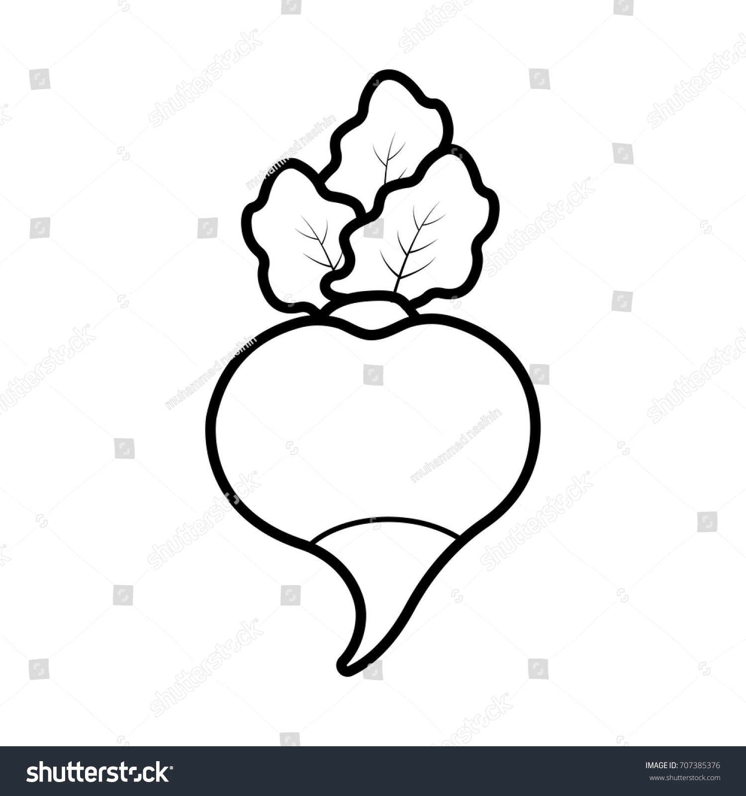 Turnip Icon Outline Stock Vector (Royalty Free) 707385376 | Shutterstock