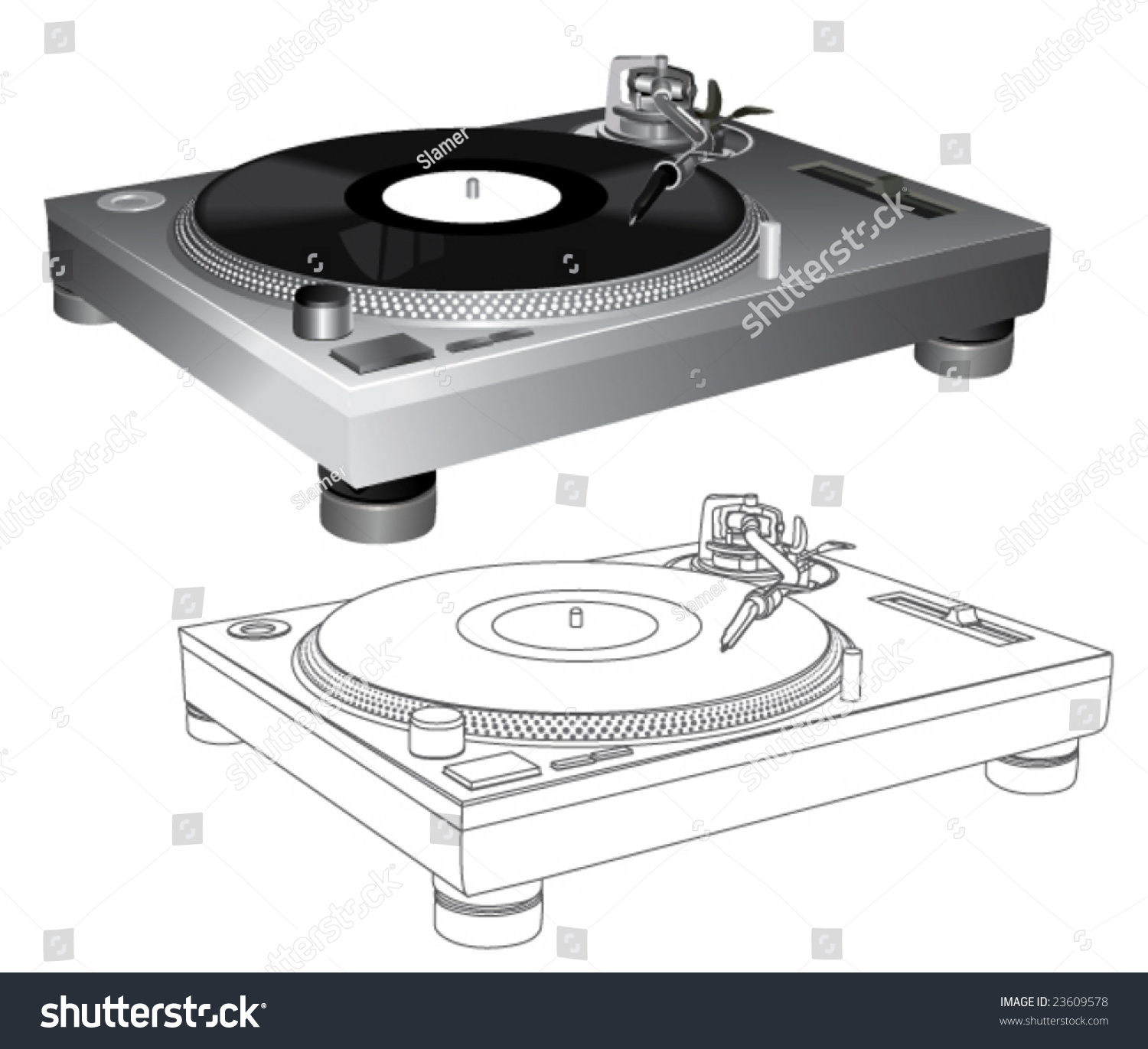 Turntable Stock Vector (Royalty Free) 23609578