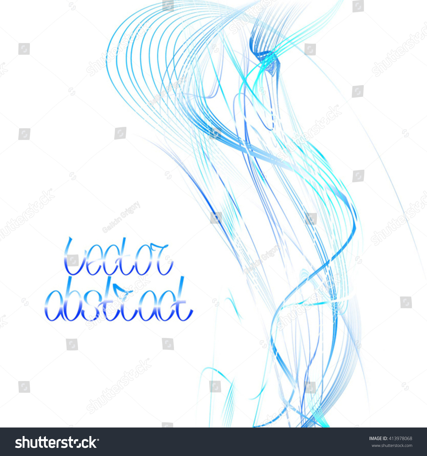 Turquoise Lines Blue Waves Vector Illustration Stock Vector (Royalty ...