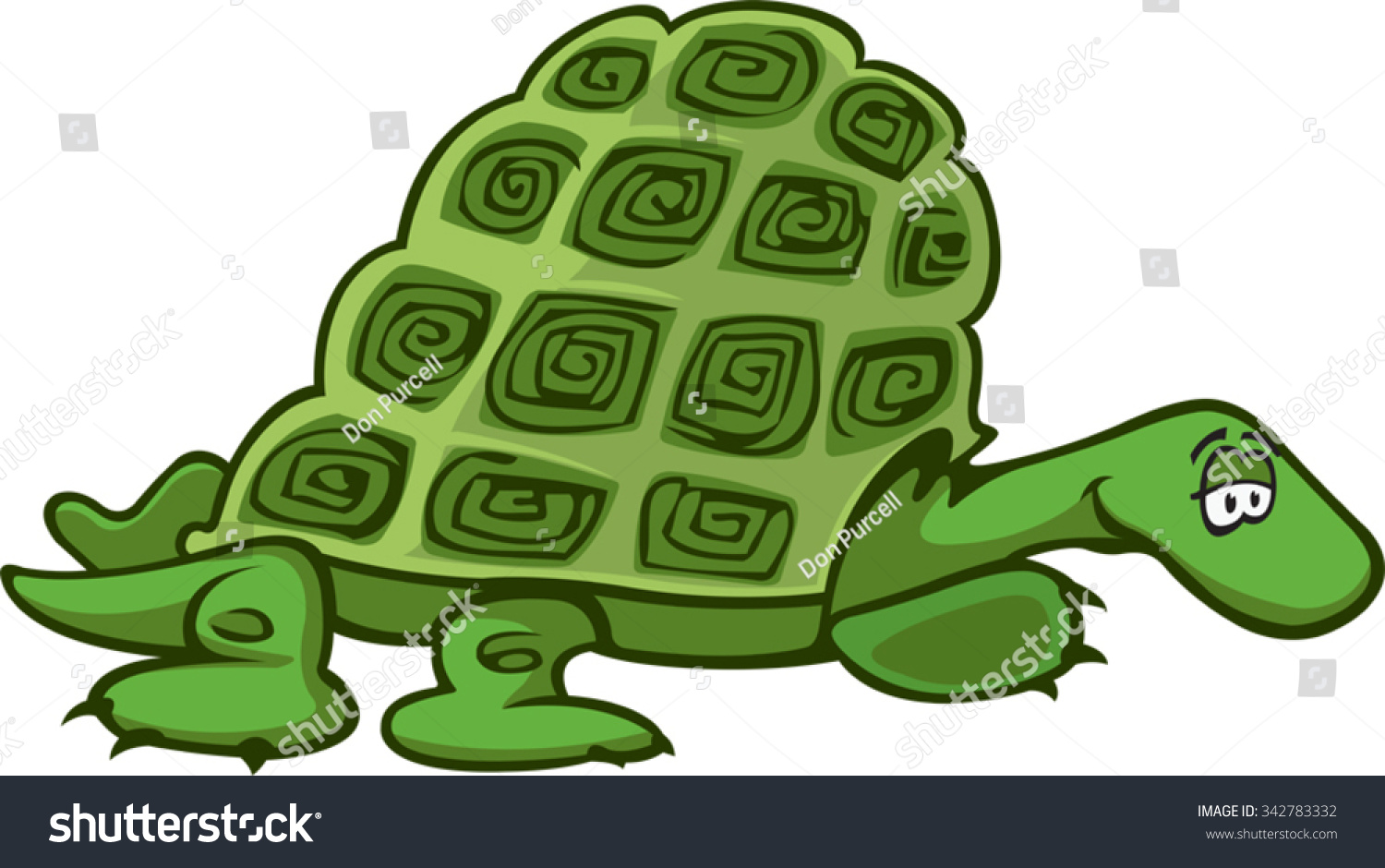 Turtle a Cartoon Green Turtle Vector Stock Vector (Royalty Free ...