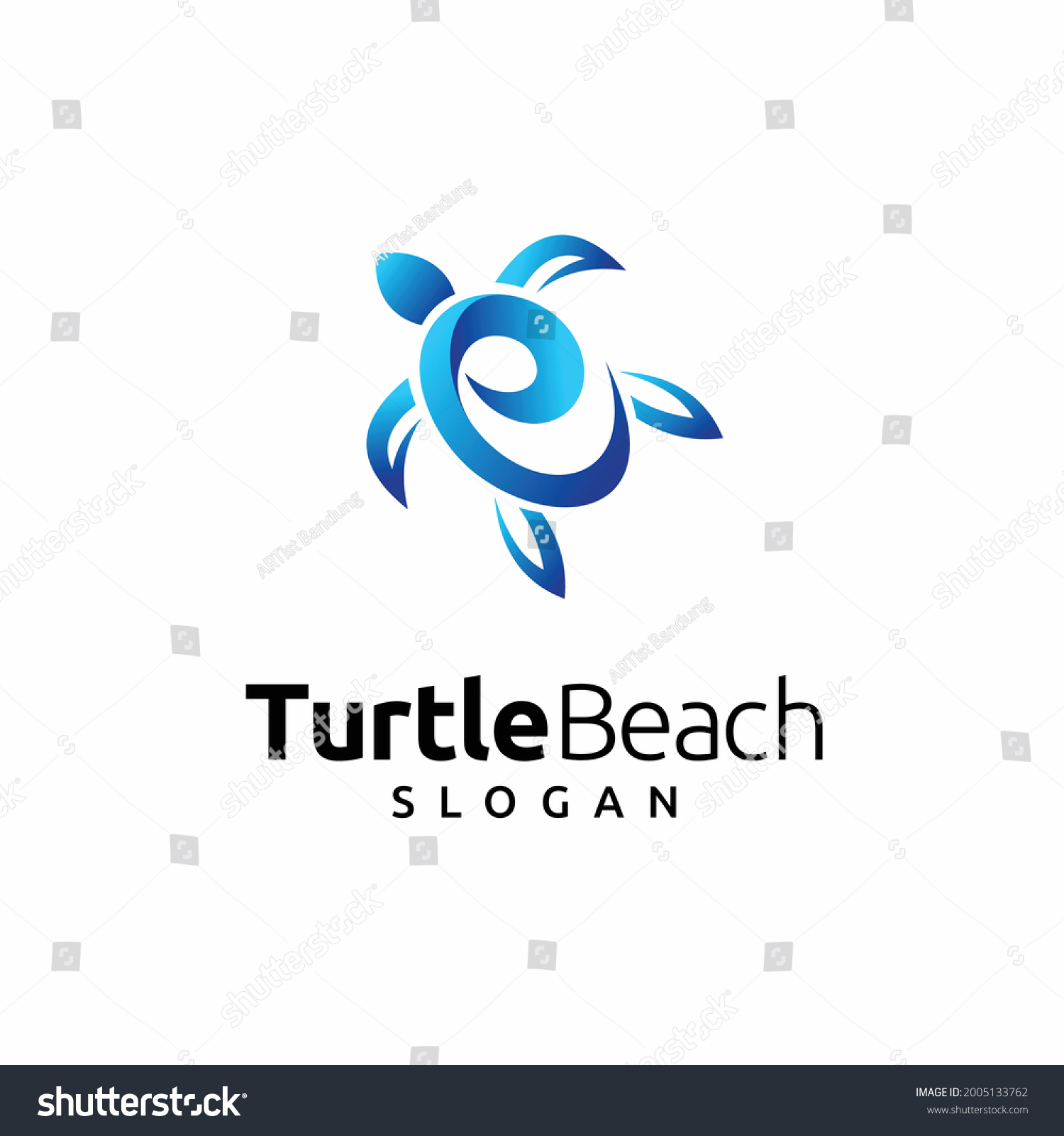 Turtle Beach Logo Ocean Concept Stock Vector (Royalty Free) 2005133762