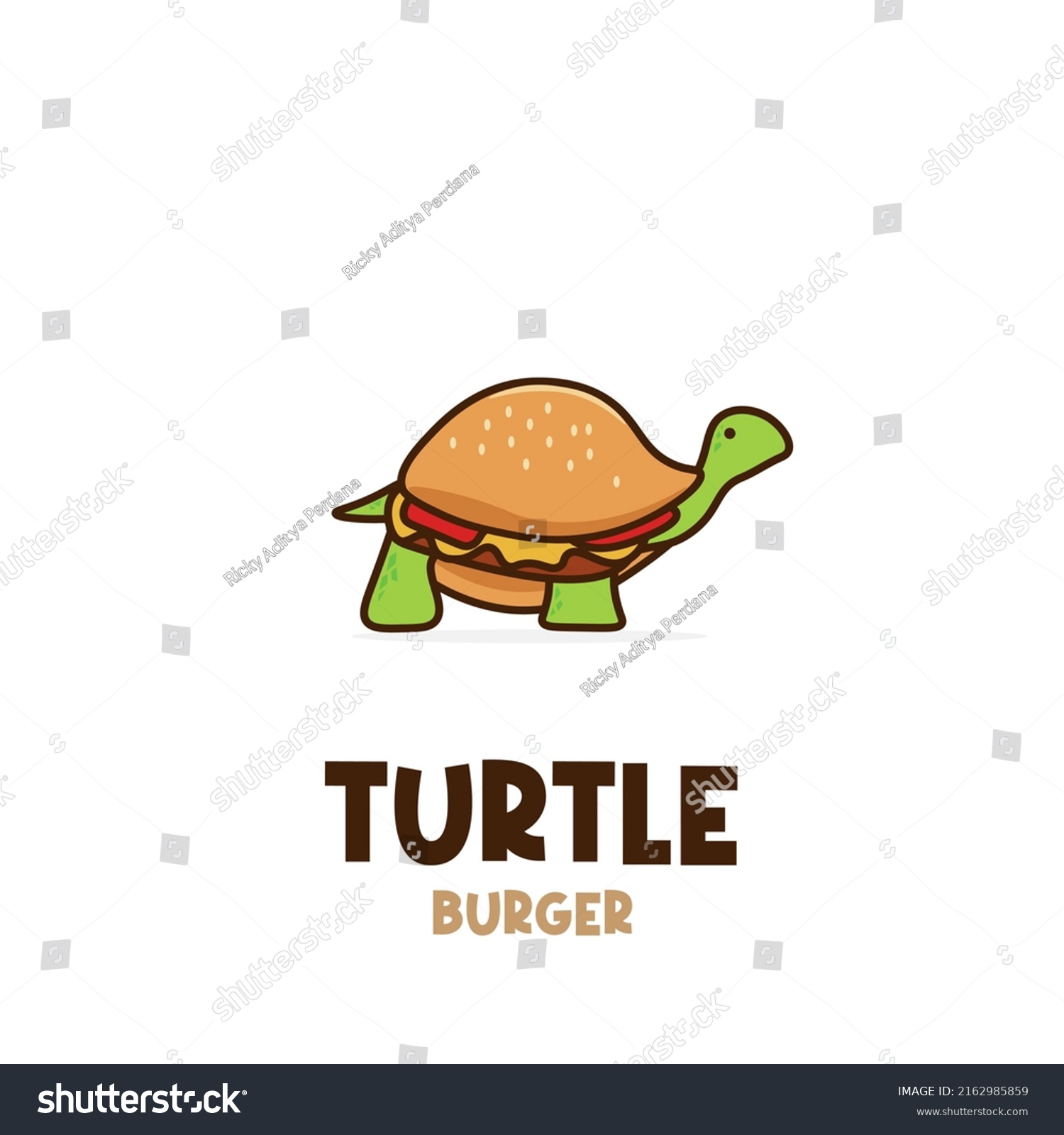 Turtle Burger Icon Illustration Logo Stock Vector (Royalty Free ...
