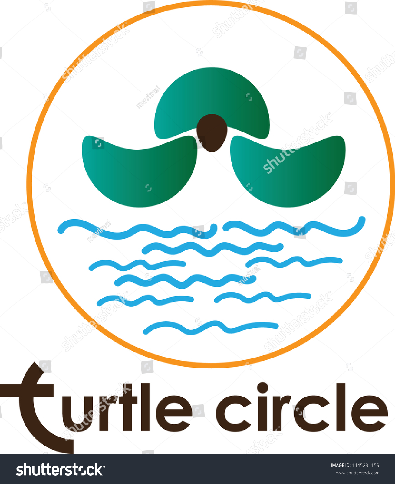 Turtle Circle Sea Logo Design Elements Stock Vector (Royalty Free ...