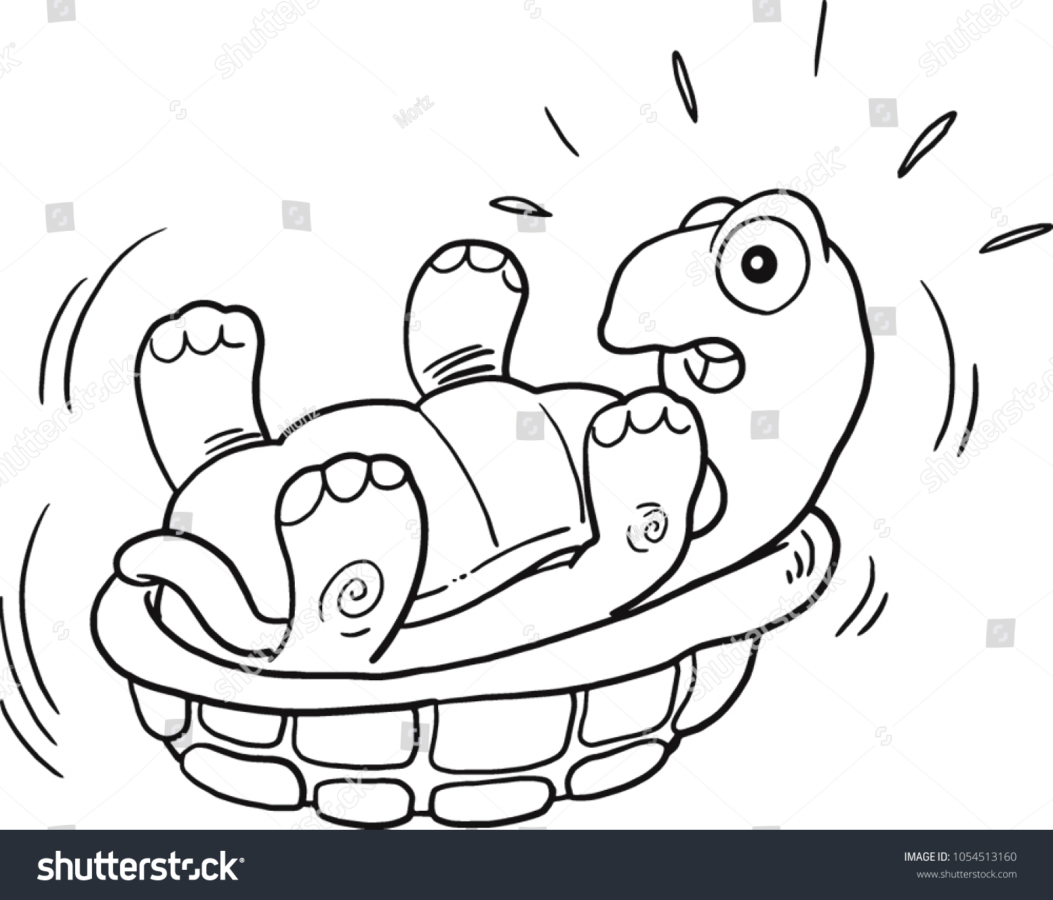 Turtle On Back Stock Vector (Royalty Free) 1054513160 | Shutterstock