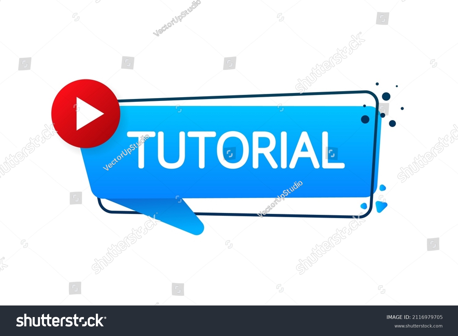 Tutorial Button On White Background Online Stock Vector (Royalty Free ...