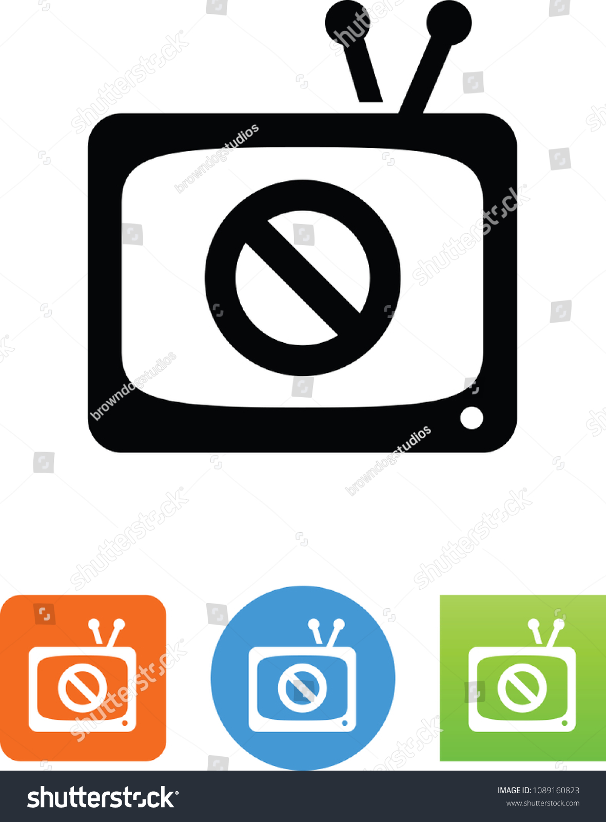 Tv Ban Icon Stock Vector (Royalty Free) 1089160823 | Shutterstock