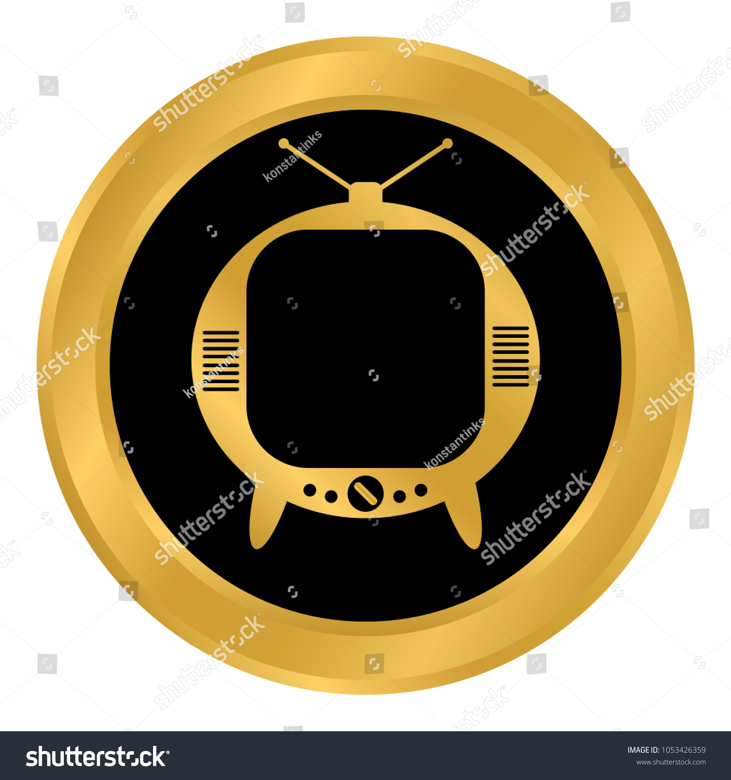 Tv Button On White Background Vector Stock Vector (Royalty Free ...