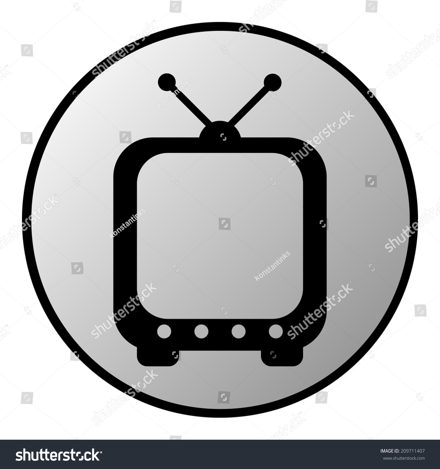Tv Button On White Background Vector Stock Vector (Royalty Free ...