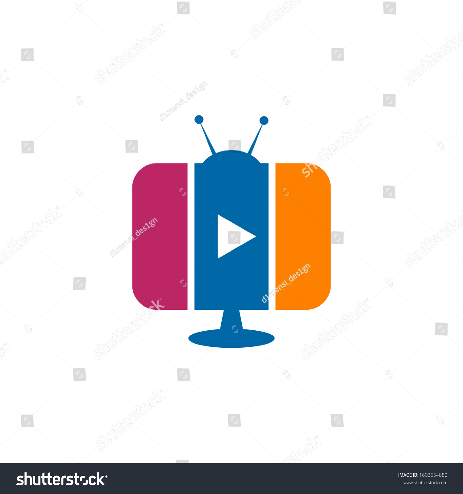 Tv Channel Program Icon Logo Design Stock Vector (Royalty Free) 1603554880