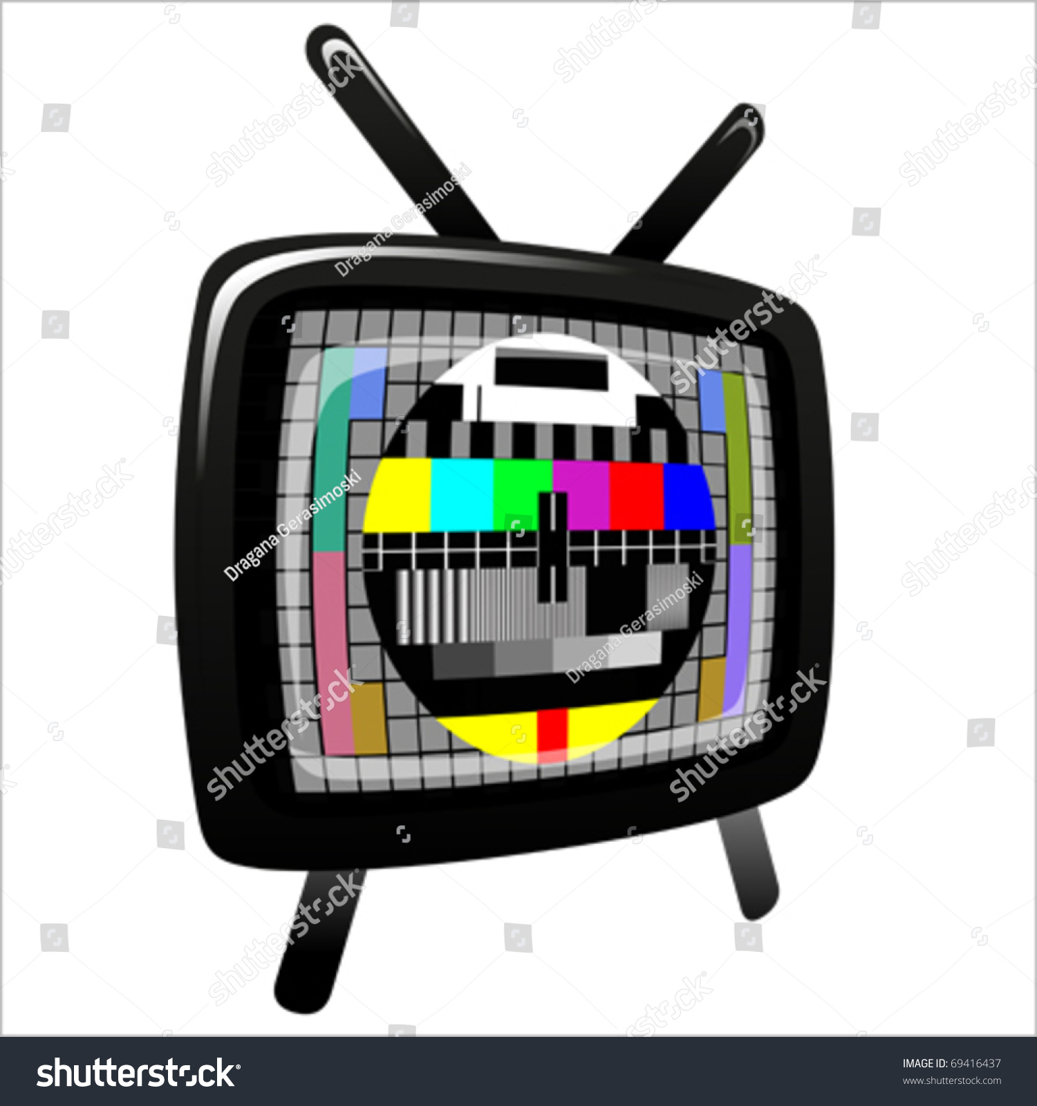 Vektor Stok Tv Color Test Pattern Test Card (Tanpa Royalti) 69416437 ...