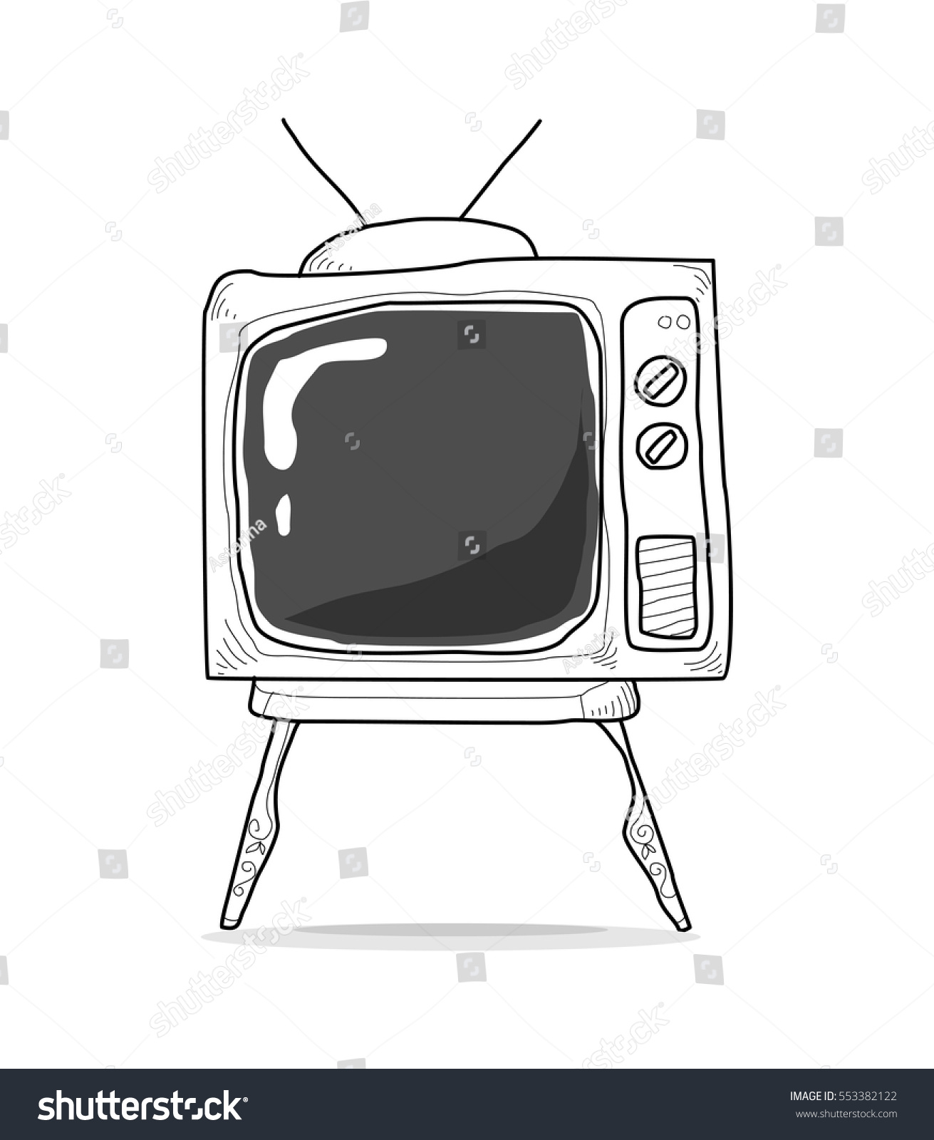Tv Doodle Stock Vector (Royalty Free) 553382122 | Shutterstock