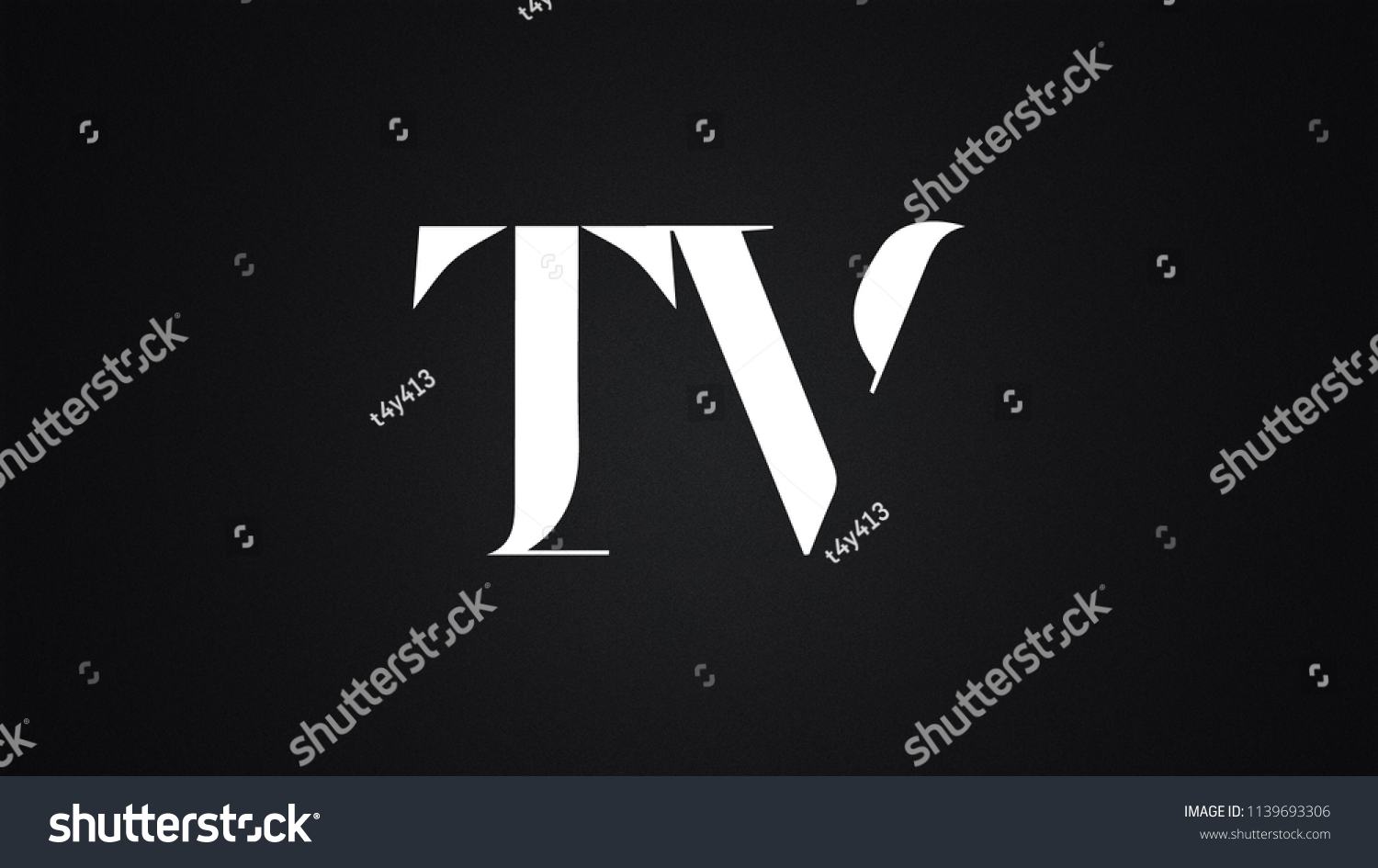 Tv Letter Logo Design Template Vector: vector de stock (libre de ...