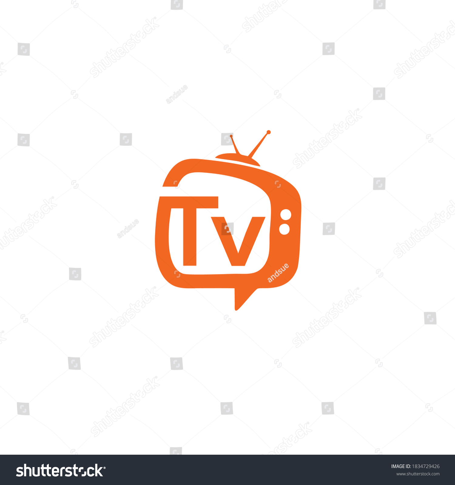 Tv Logo Design Vector Template Stock Vector (Royalty Free) 1834729426 ...