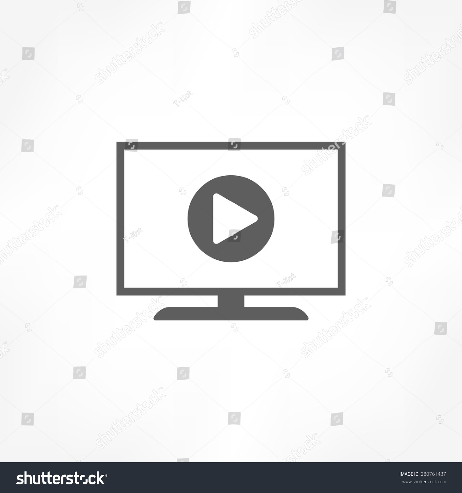 Tv Play Icon Stock Vector (Royalty Free) 280761437