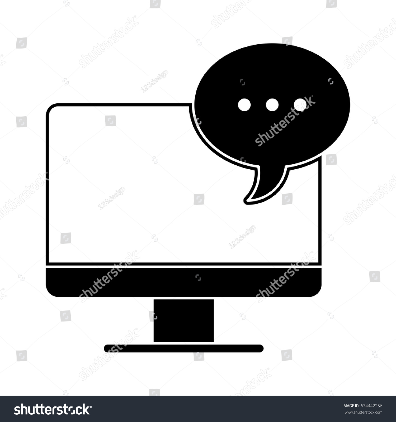 Tvscreen Conversation Icon Stock Vector (Royalty Free) 674442256 ...