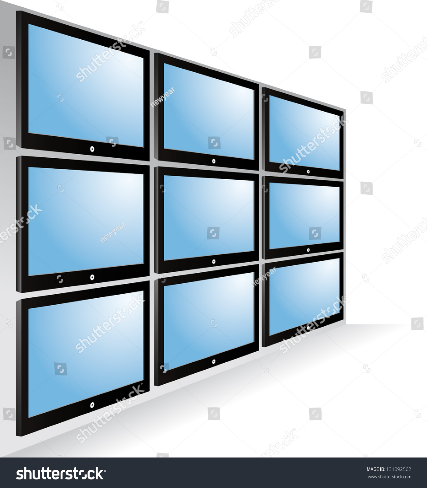 Tv Wall Stock Vector (Royalty Free) 131092562