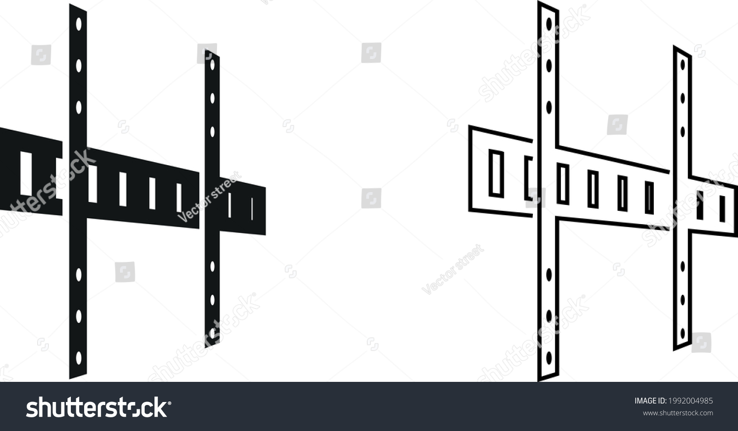 Tv Wall Mount Icon Vector Concept Stock Vector (Royalty Free) 1992004985