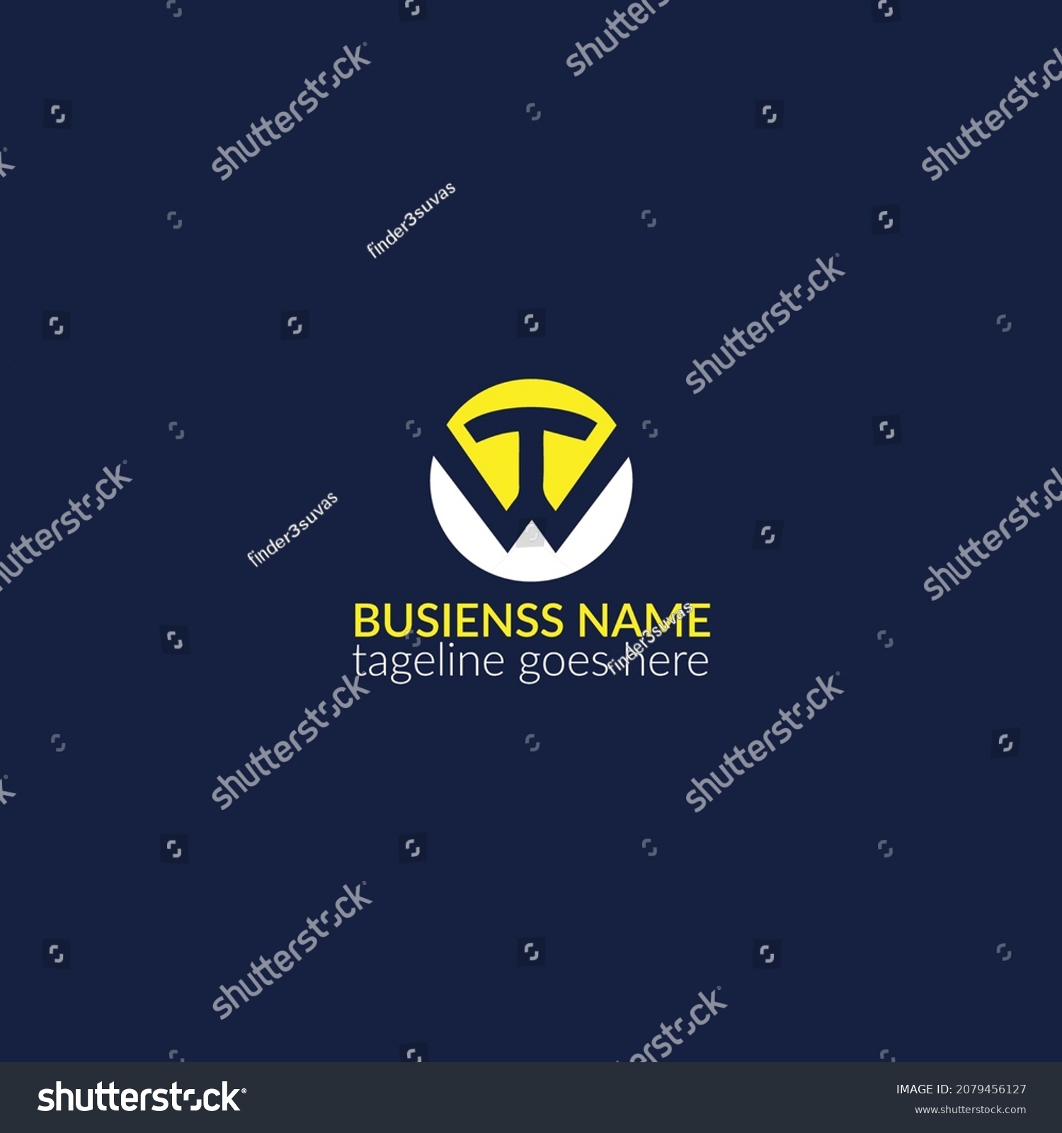 Tw Circle Logo Wt Ellipse Icon Stock Vector (Royalty Free) 2079456127 ...