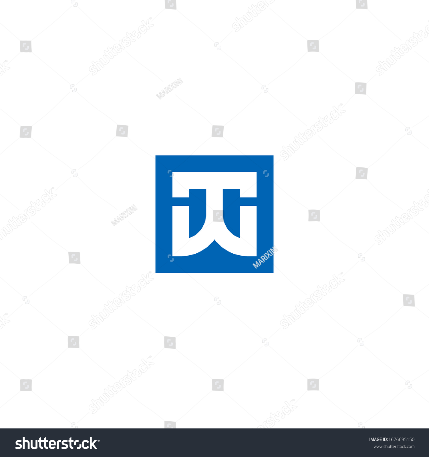 Tw Monogram Logo Inside Blue Square: стоковая векторная графика (без ...