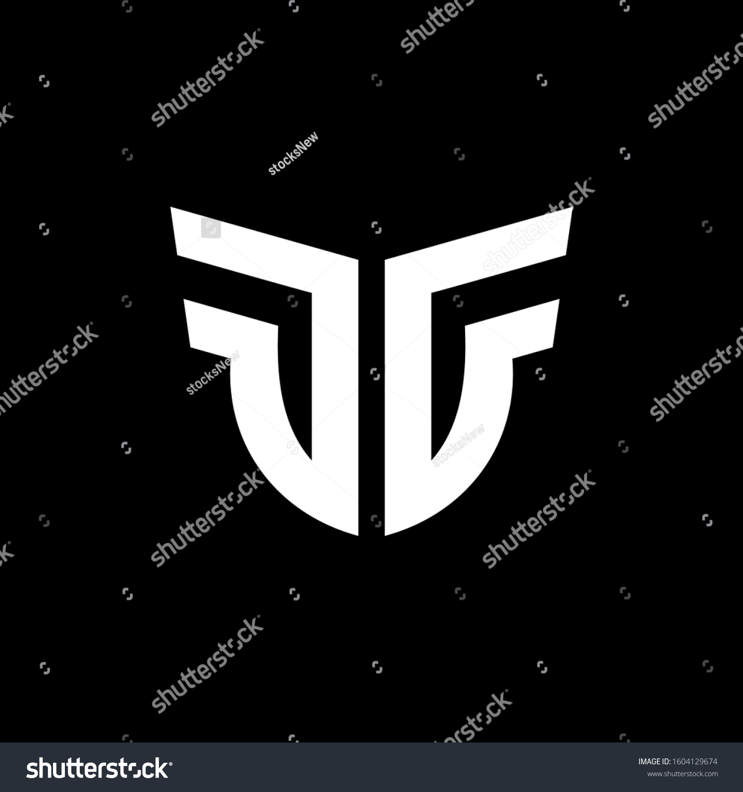 Tw Prisai Logo Initial Ff Vektor Stock Vector (Royalty Free) 1604129674
