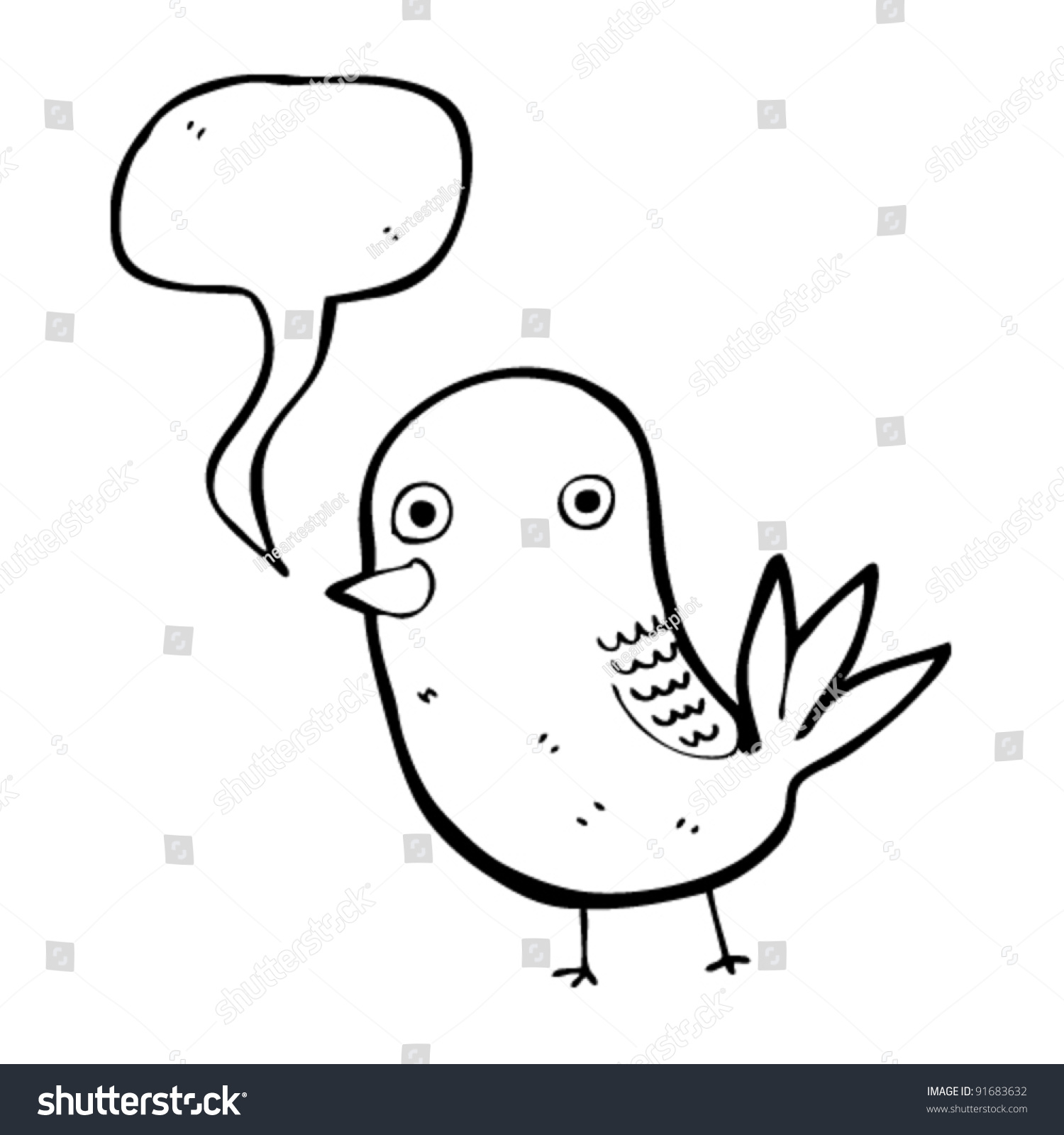 Tweeting Bird Cartoon Stock Vector (Royalty Free) 91683632