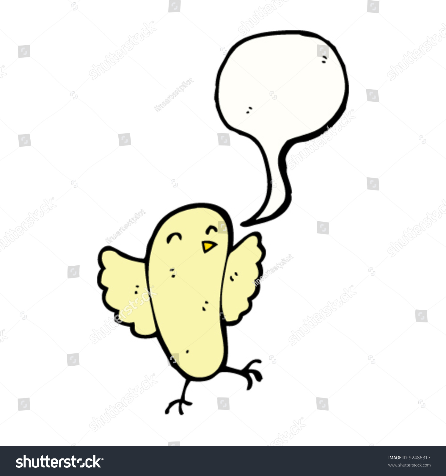 Tweeting Bird Cartoon Stock Vector (Royalty Free) 92486317 | Shutterstock