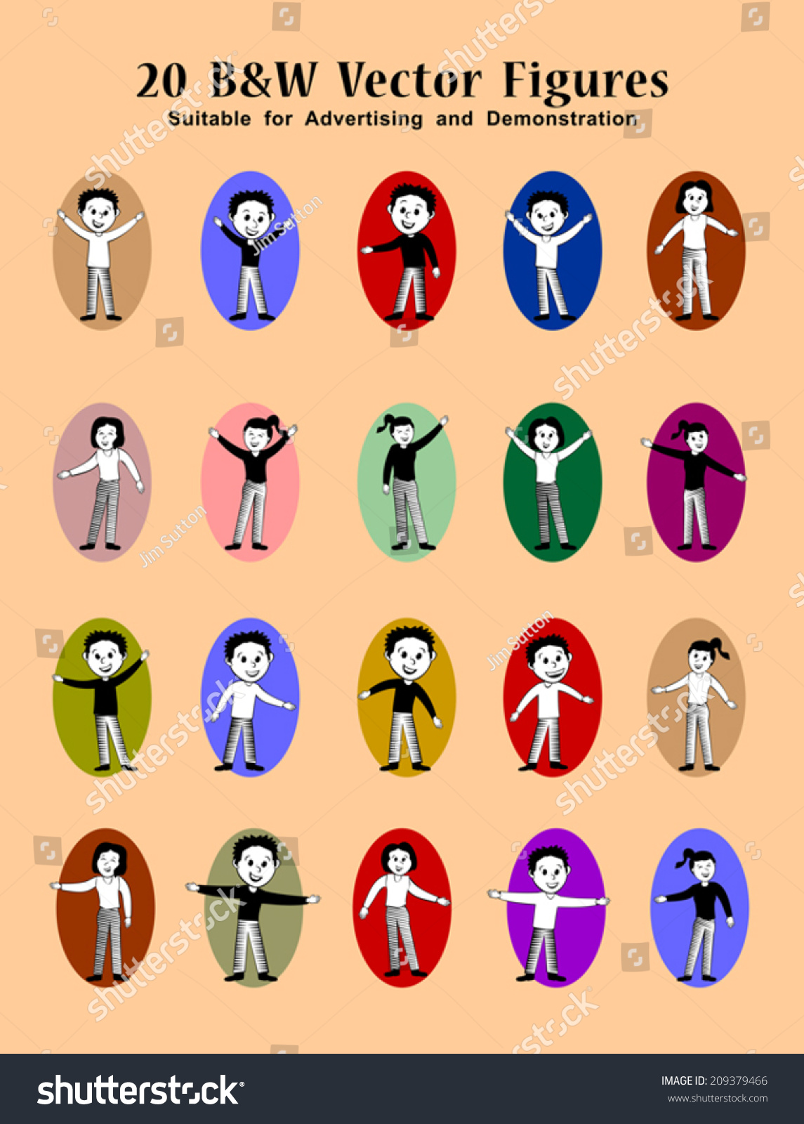 Twenty Black White Vector Figures: เวกเตอร์สต็อก (ปลอดค่าลิขสิทธิ์ ...