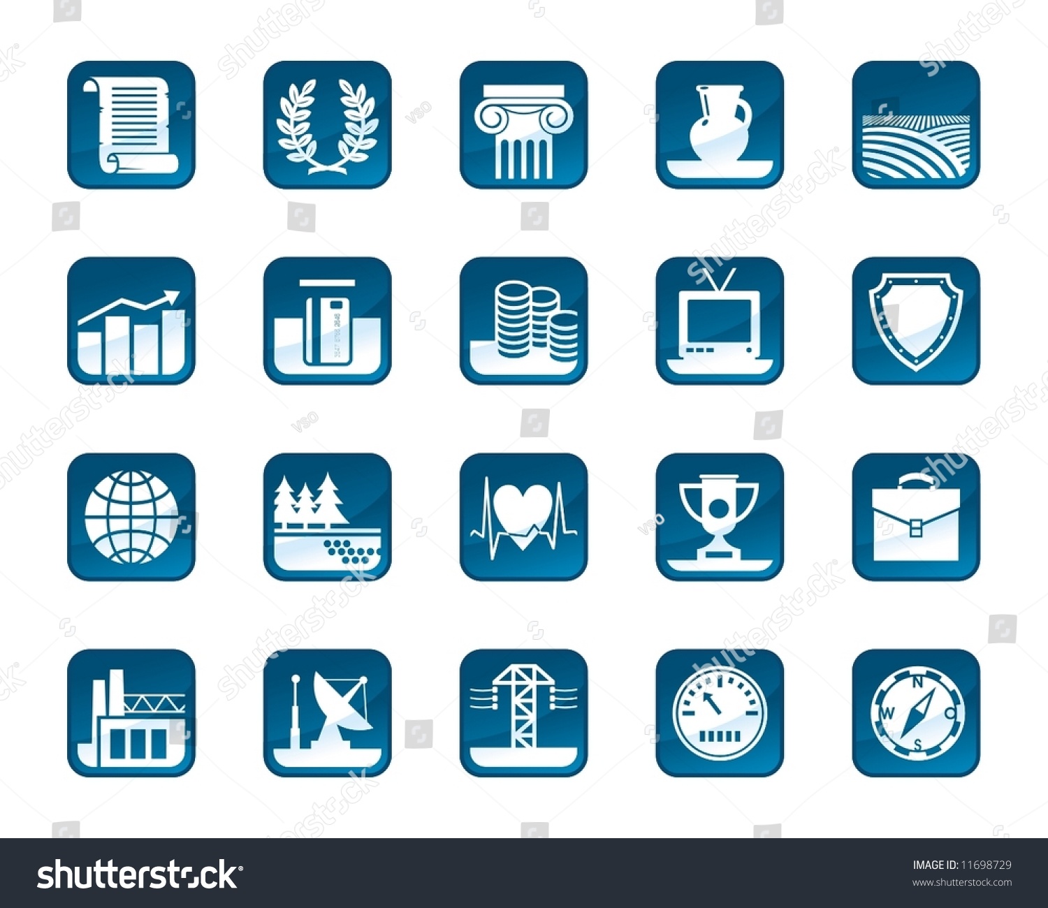Twenty Different Pictogrammes Stock Vector (Royalty Free) 11698729