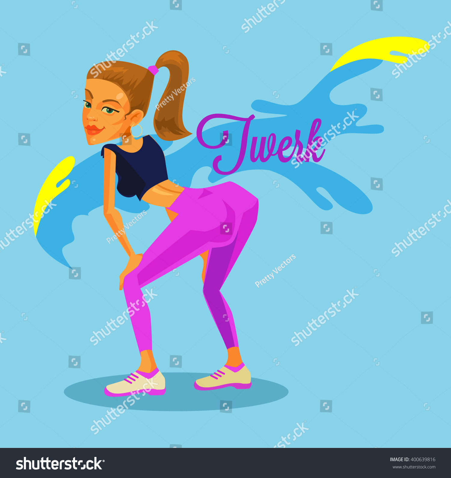 Twerk Dance Vector Flat Illustration Stock Vector (Royalty Free) 400639816