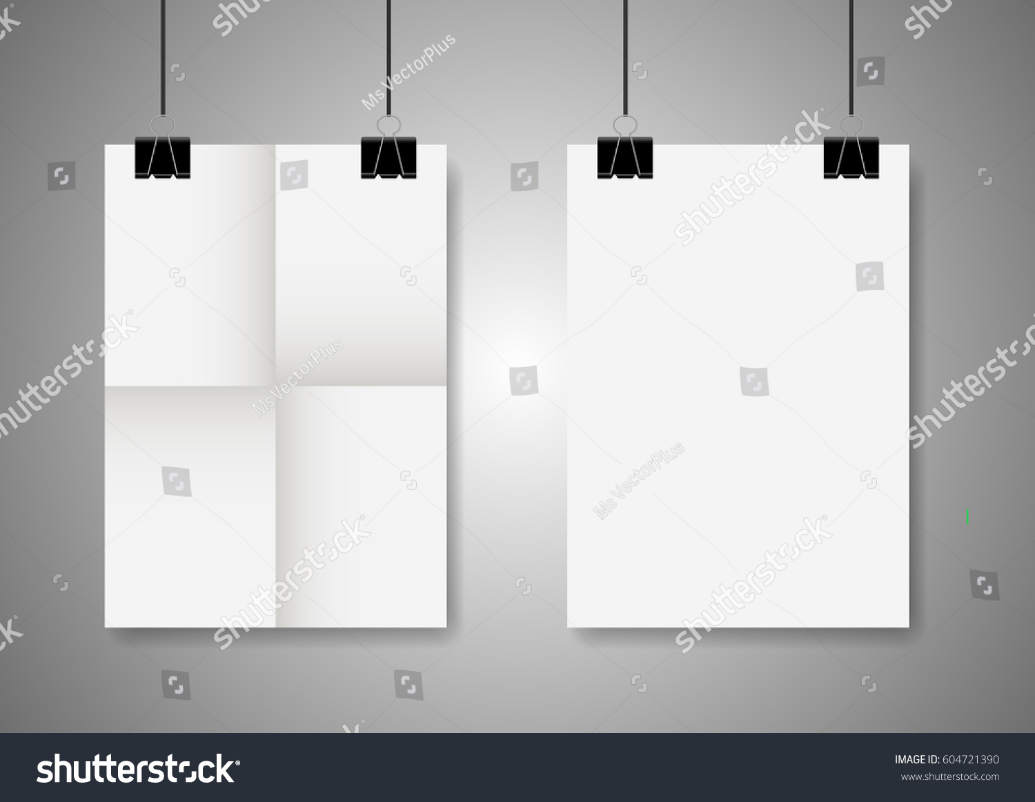 Twice Folded Poster Clampsposter Clamps Vector 库存矢量图(免版税)604721390