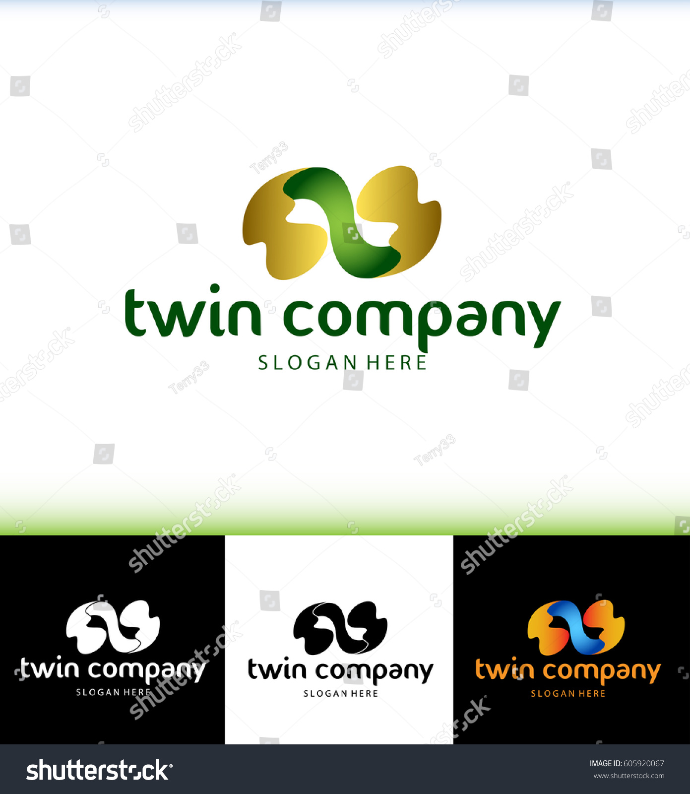 Twin Company Logo Template Vector Illustrator Stock Vector (Royalty ...